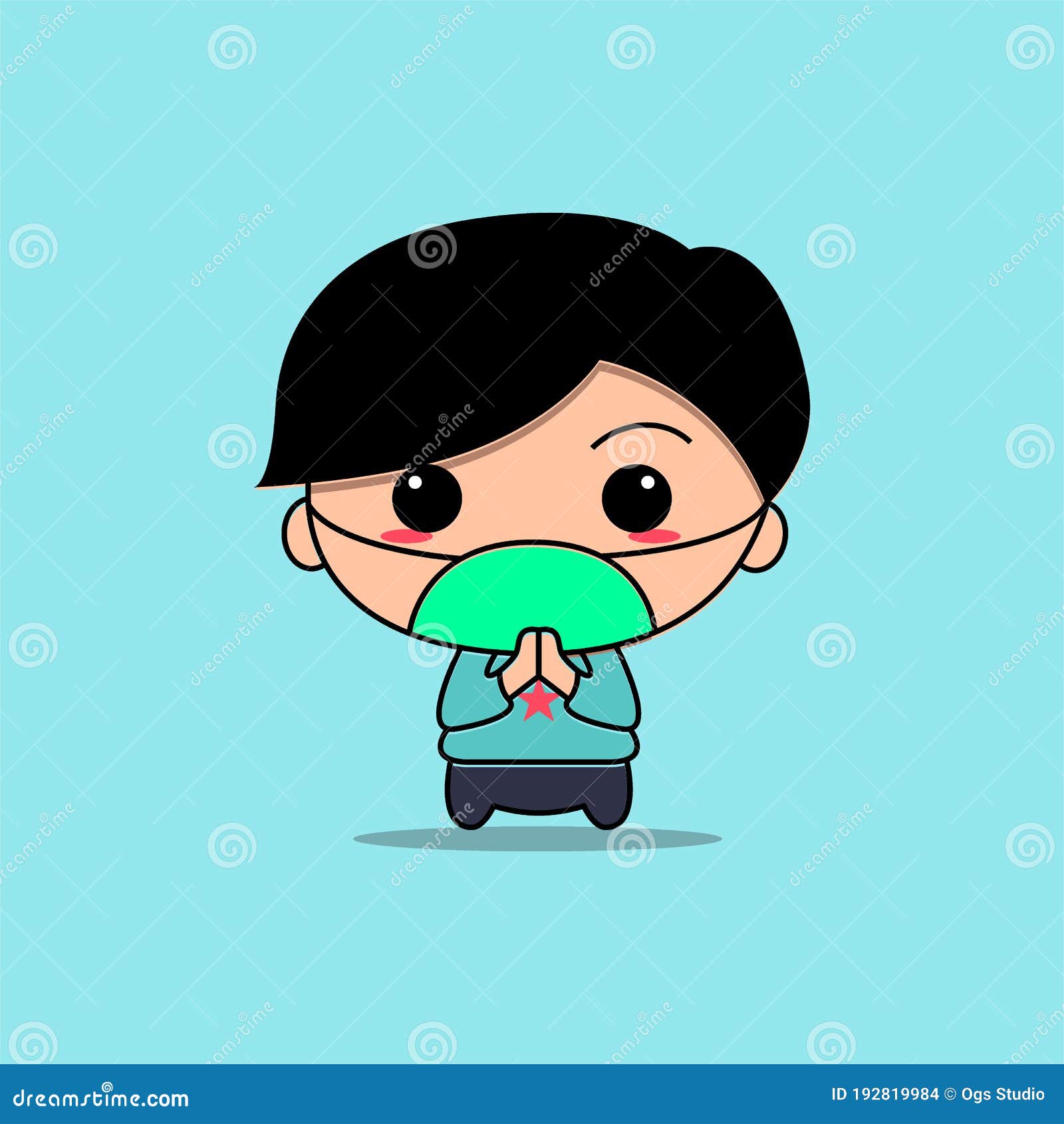 Chibi Character Staysafe stock vector. Illustration of emergency ...