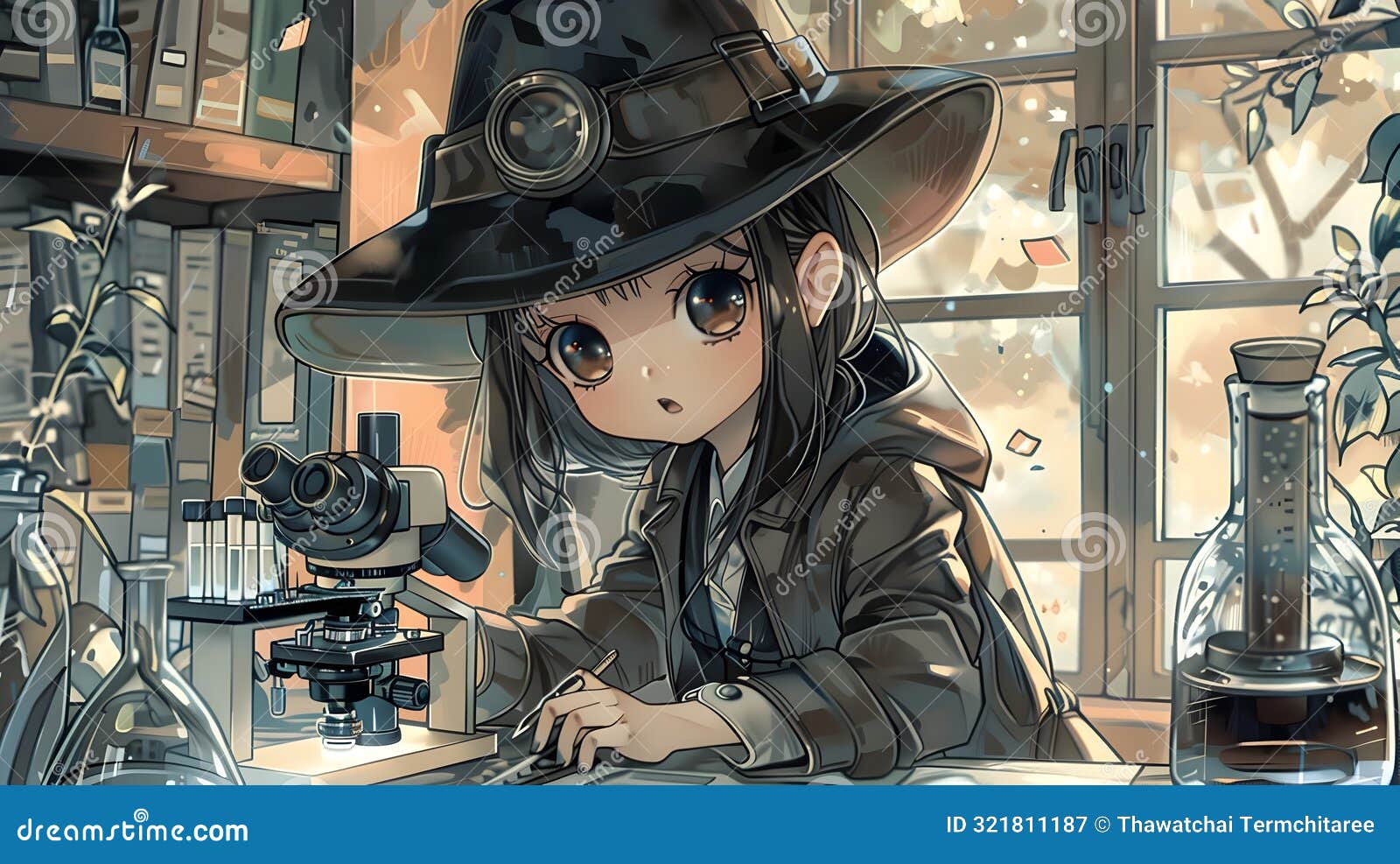 Chibi Detective Analyzing Crop Diversity in Technological Laboratory ...