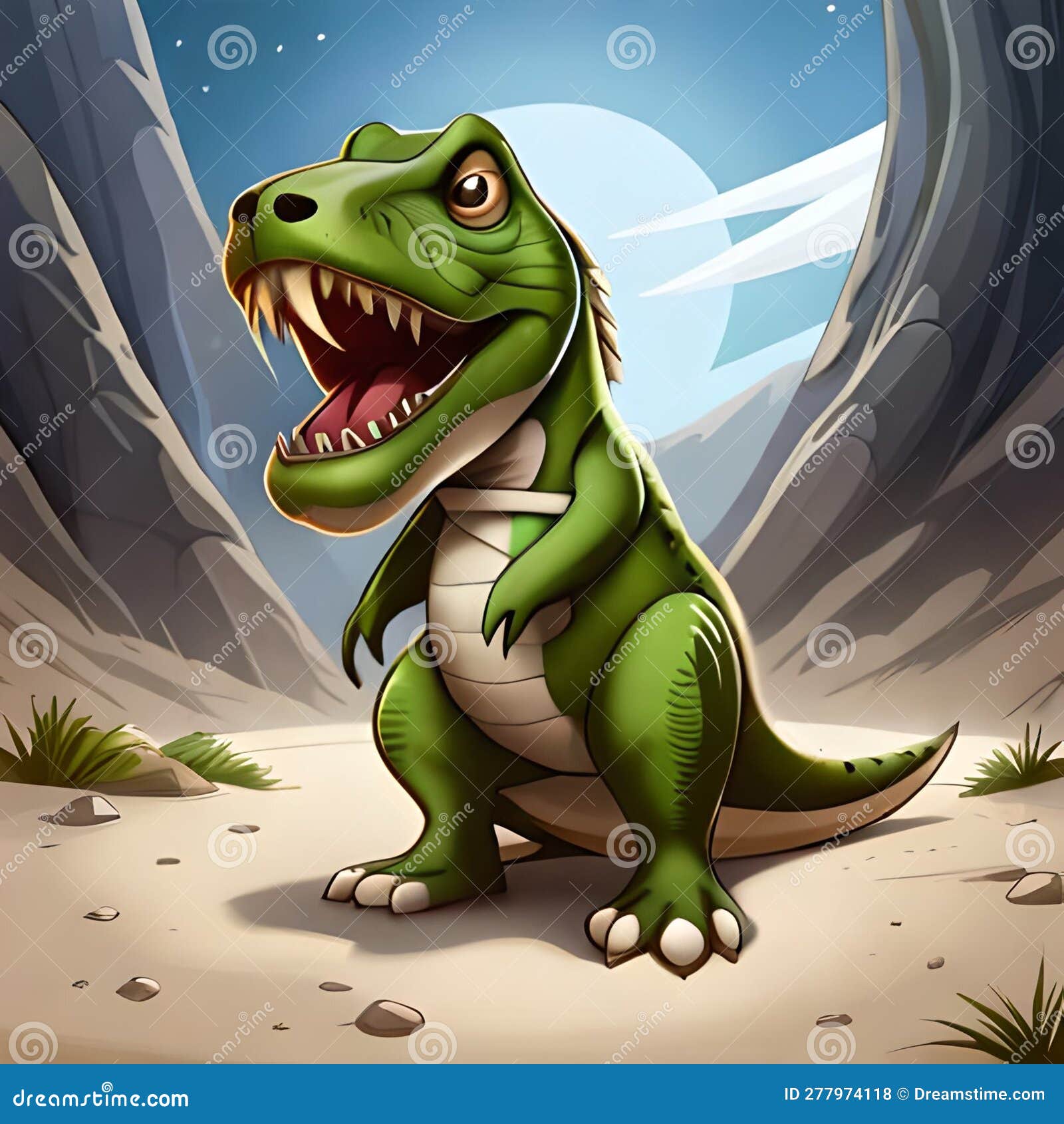 A chibi dinosaur 2nd stock illustration. Illustration of trex - 277974118