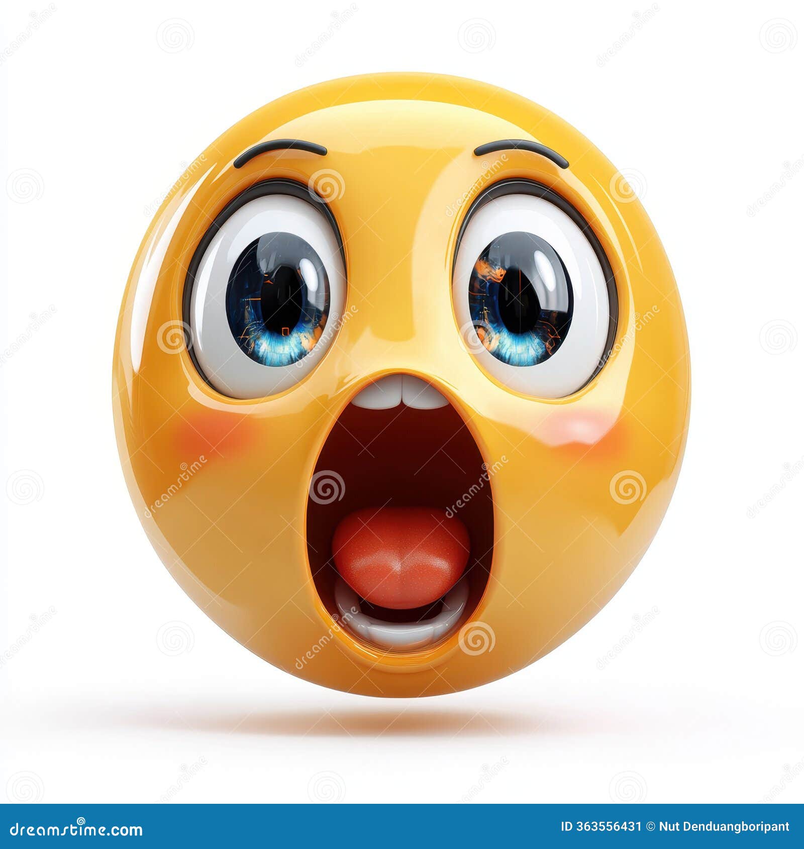 Chibi Emoji Face With Funny, Surprised Expression Royalty-Free Stock ...