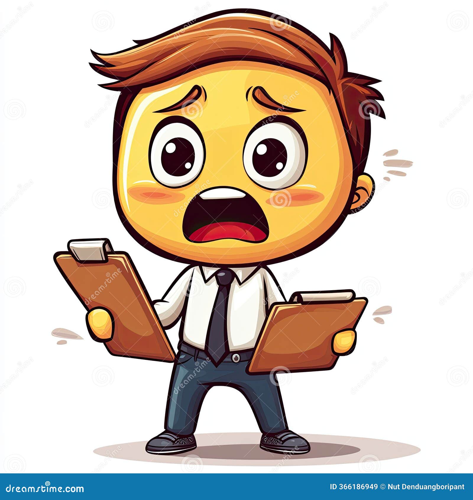 Shocked Man In Panic. Scared Surprised Confused Man. Hand Drawn ...