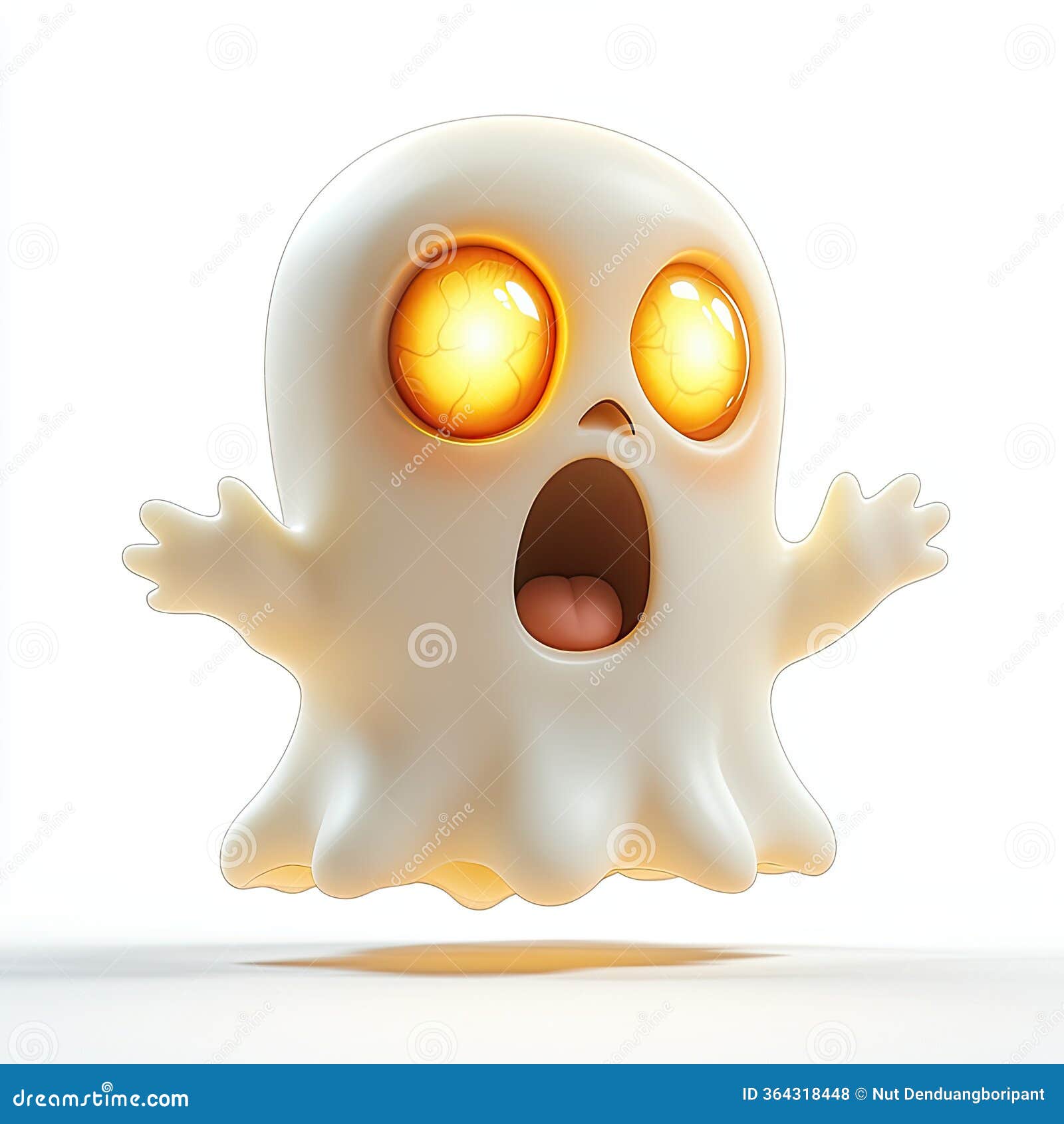 A Chibi Ghost Peeking From Behind A Tombstone, Eerie Yet Adorable ...