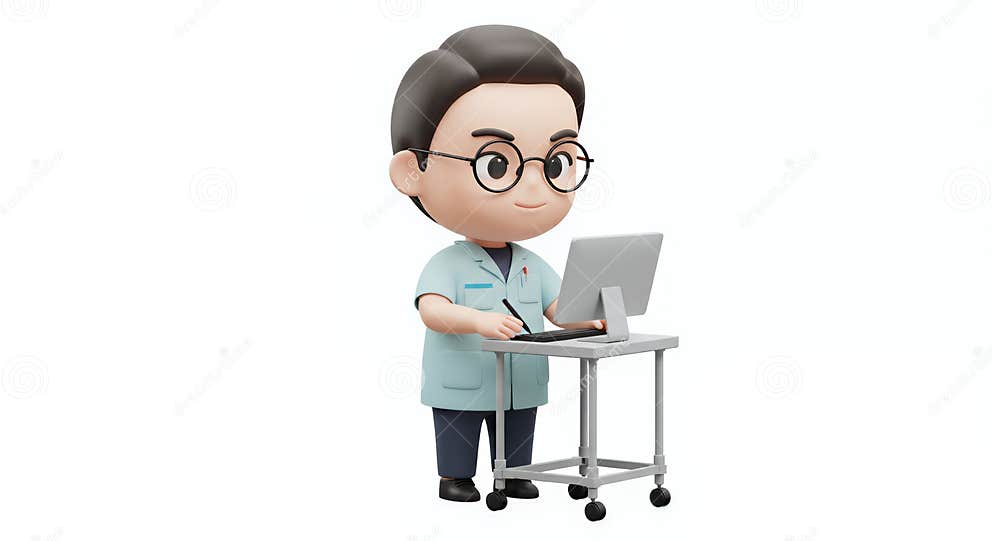 Chibi Korean Radiologic Technologist 3D Render: Friendly Cartoon ...