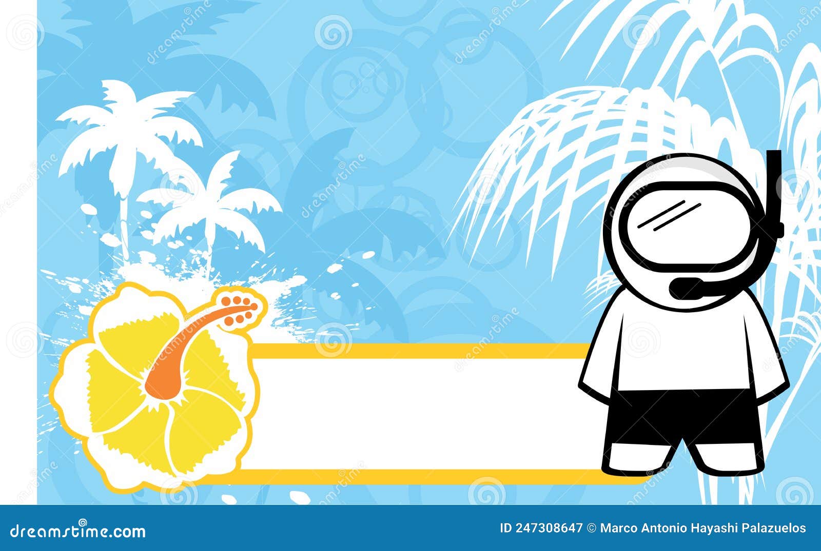 Chibi Pictogram Boy Cartoon Tropical Background Illustration ...