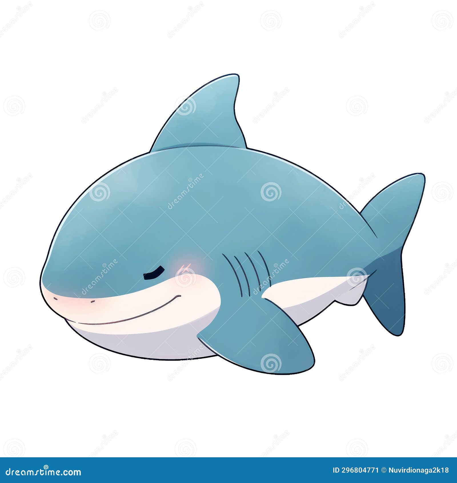 Chibi Shark Illustration stock illustration. Illustration of animals ...