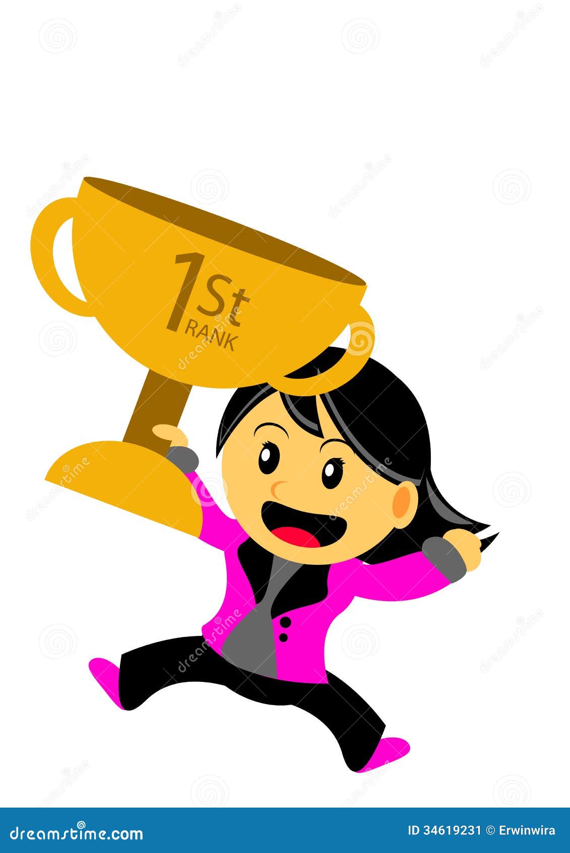 Chibi Woman Cartoon Character Stock Illustration - Illustration of gold ...