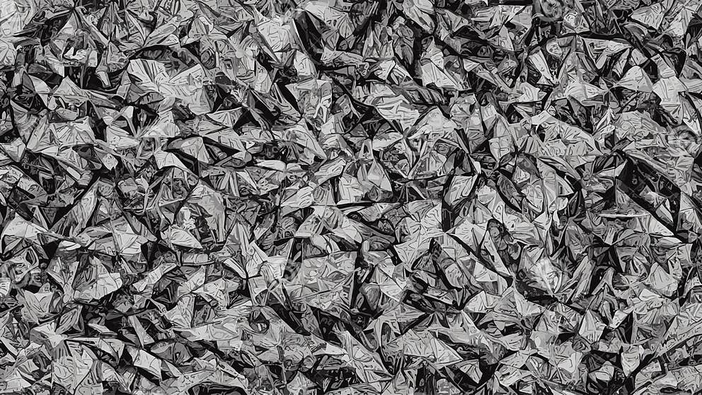 Chic Black and White Abstract 3d Triangle Pattern with a Stunning Solid ...