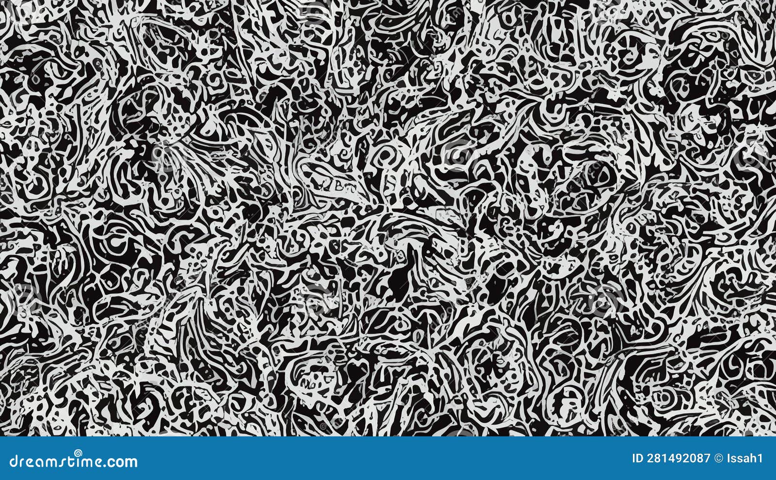 Chic Black and White Abstract 60s Vector Repeating Pattern with a Solid ...