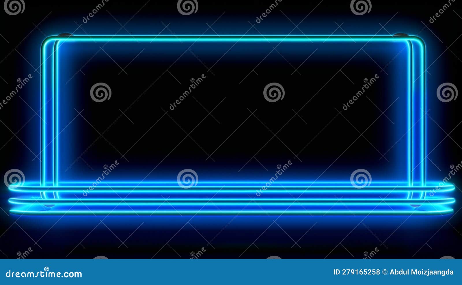 Chic Blue Neon Border Creates a Modern Ambiance Stock Illustration ...