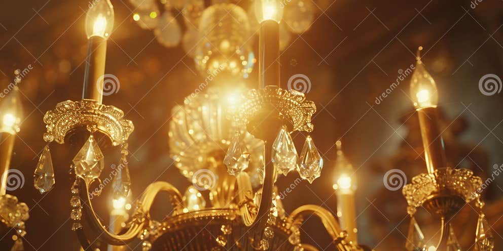 Chic Chandelier Adorned with a Multitude of Lights, Casting a ...
