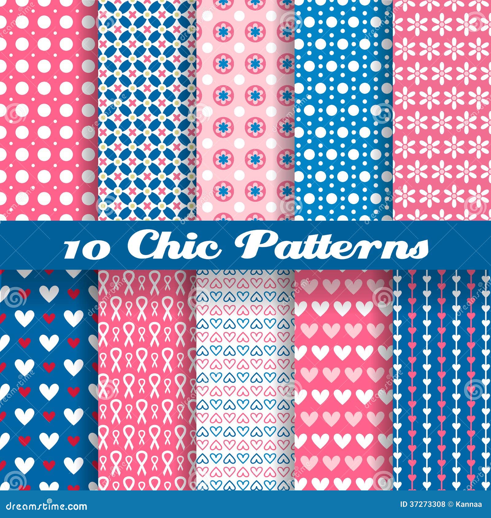 Chic Different Vector Seamless Patterns (tiling) Stock Vector ...