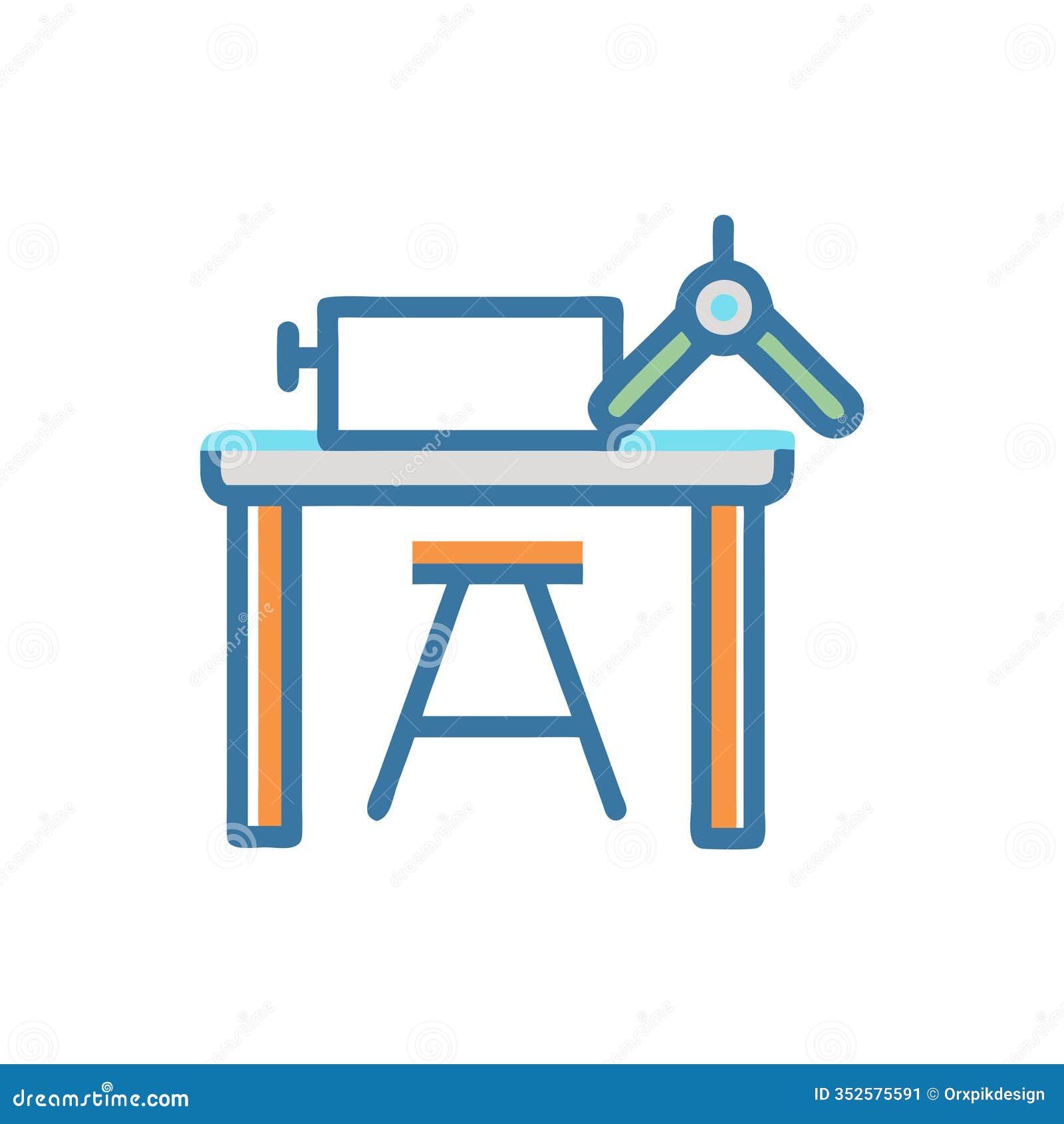 Chic Drafting Table for Modern Design Stock Illustration - Illustration ...
