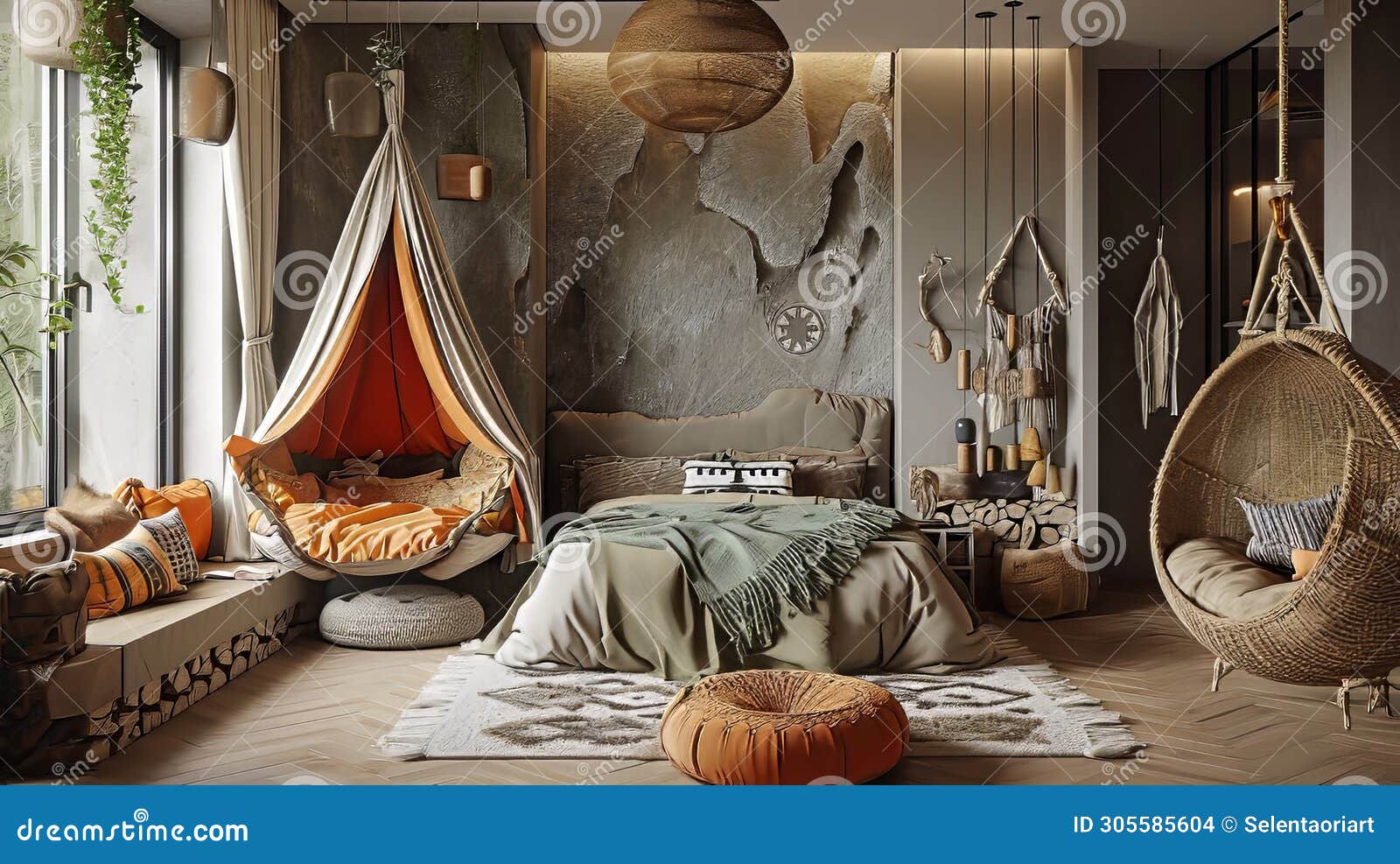 Chic Explorer Room Concept stock illustration. Illustration of themed ...