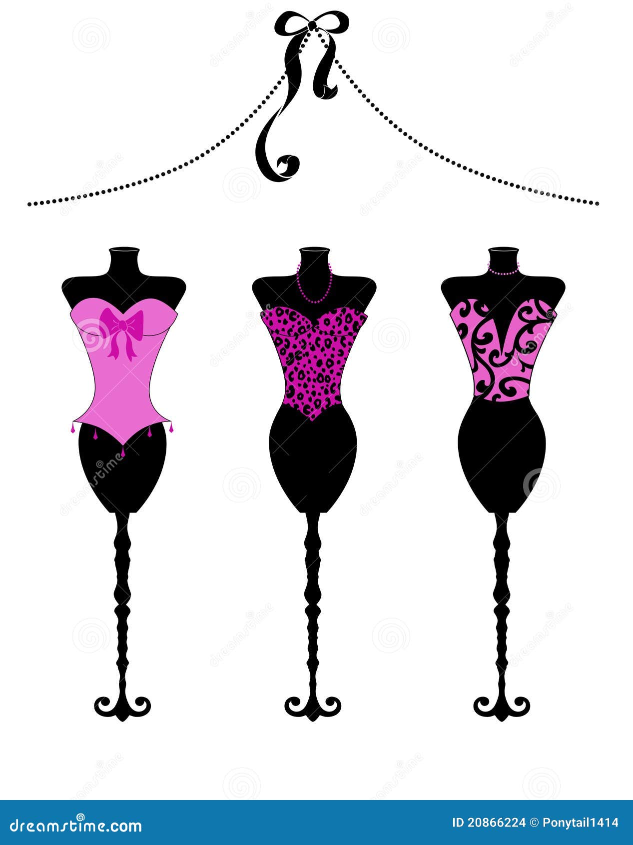 Chic Fashion Dress Forms with Stock Illustration - Illustration of ...