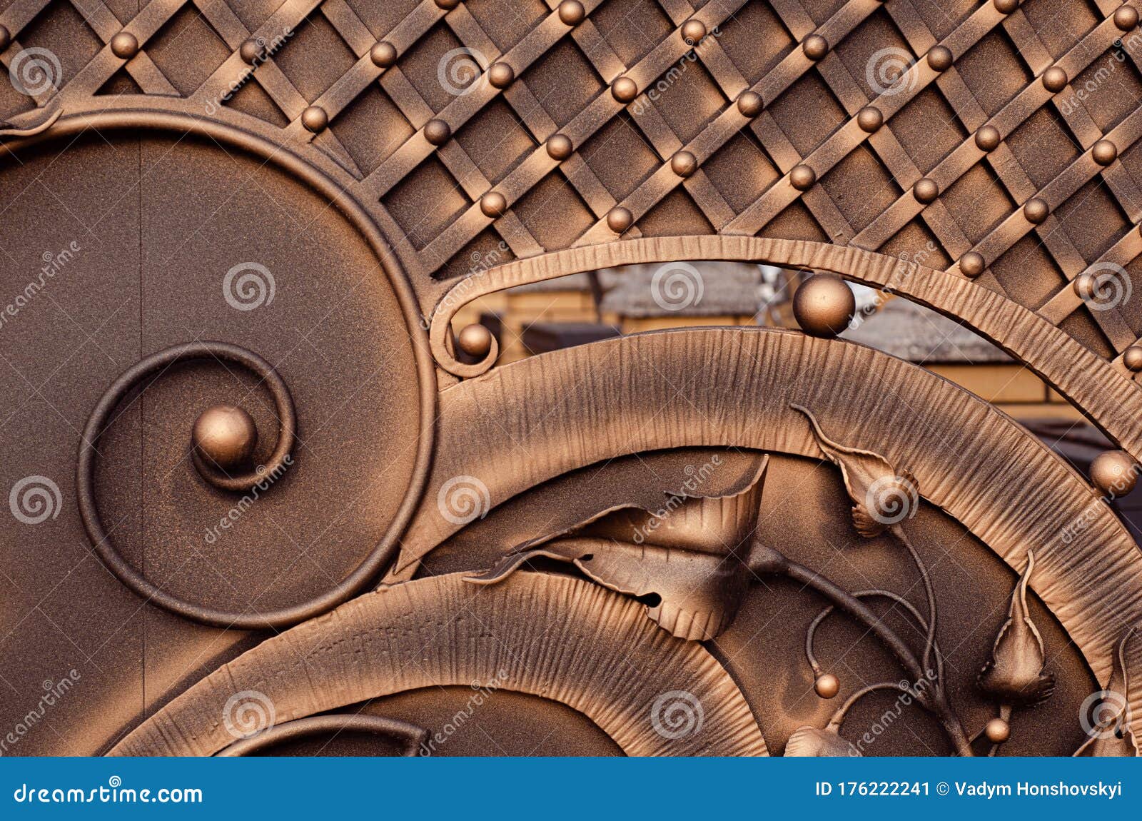 Chic Forged Gate Elements in Color Stock Image - Image of craft ...