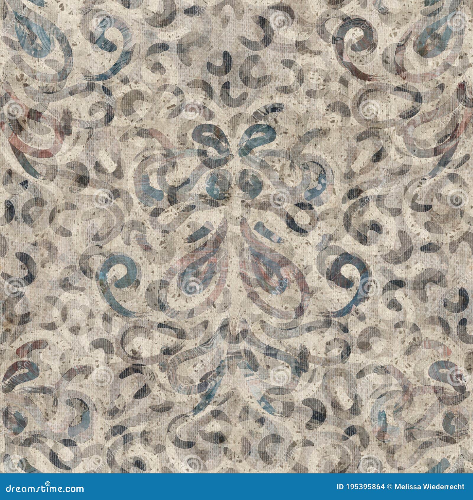 Chic Formal Grungy Damask Texture Seamless Pattern Stock Illustration ...