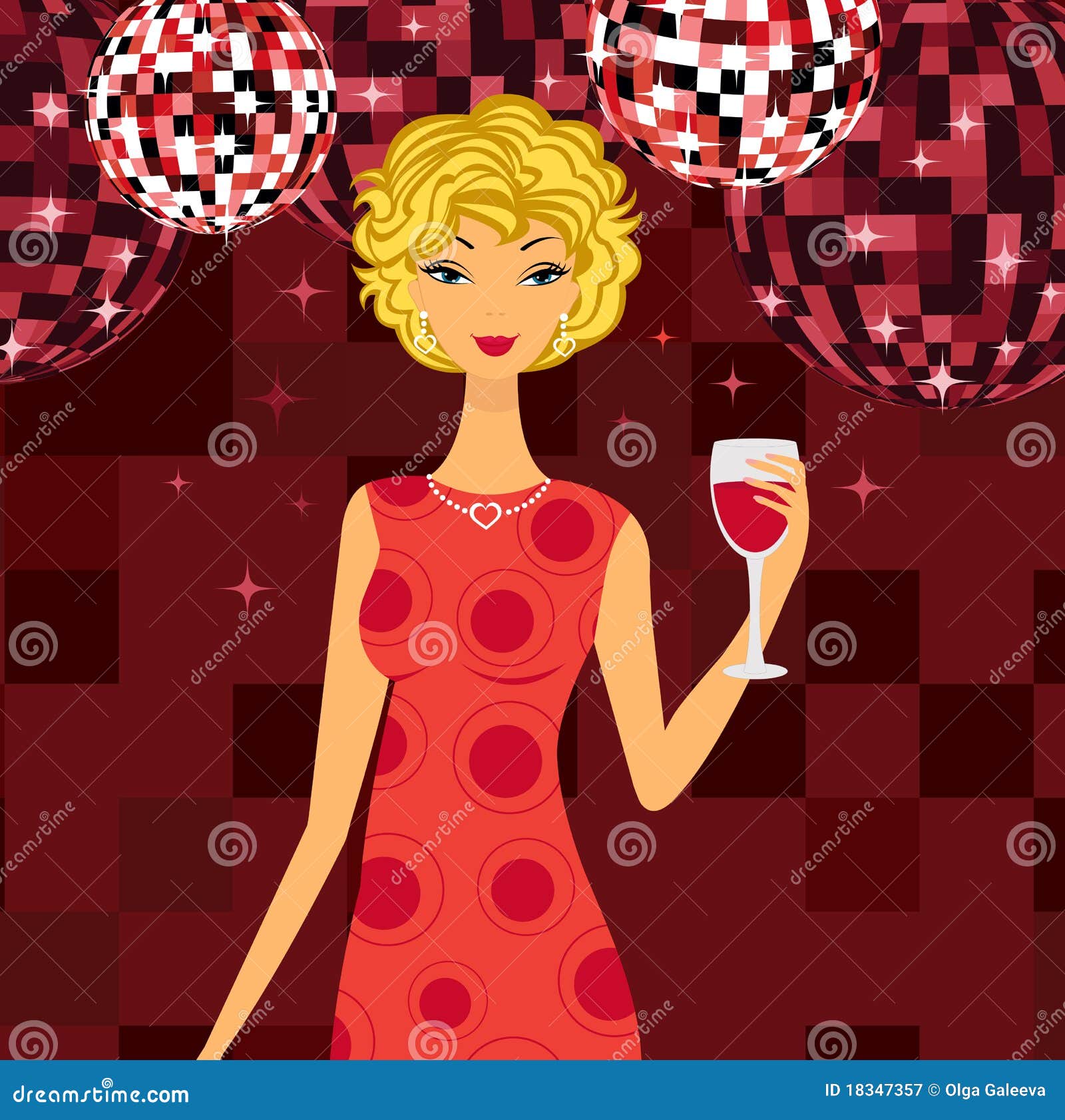 Chic girl in a night-club stock vector. Illustration of adult - 18347357