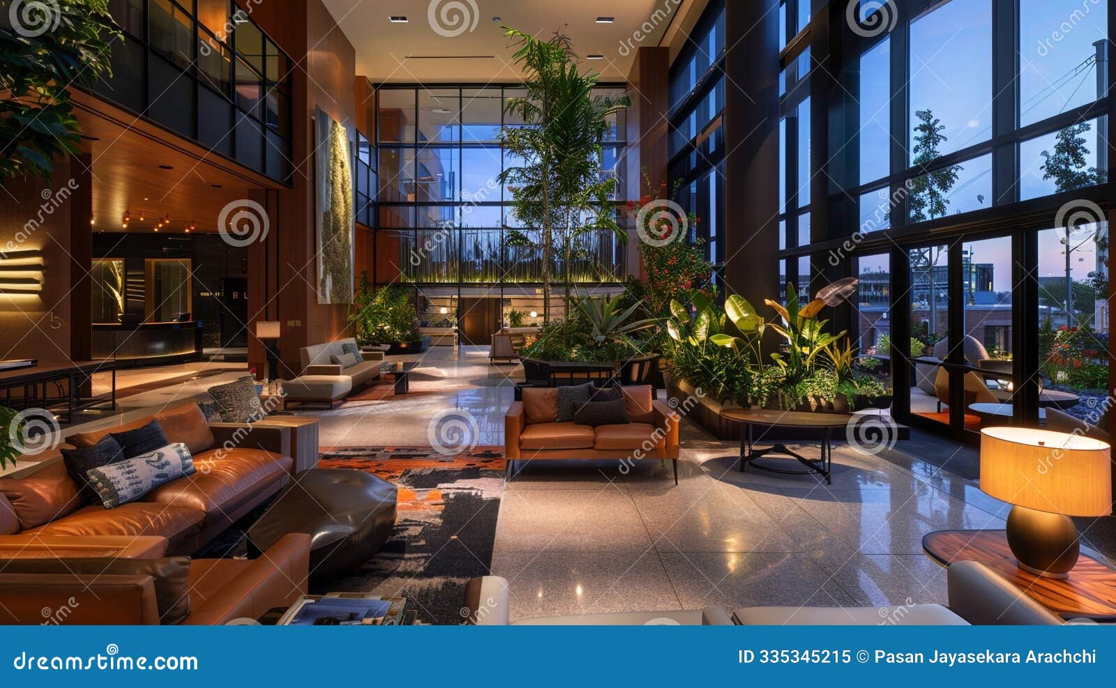 Chic Hotel Lobby Features Rooftop Garden with Panoramic Views and ...