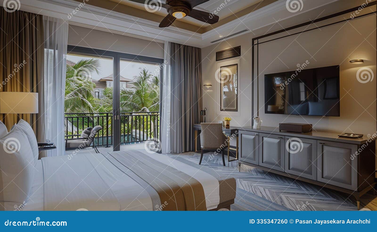 Chic Hotel Dining Area Displaying Modernist Paintings And Geometric ...