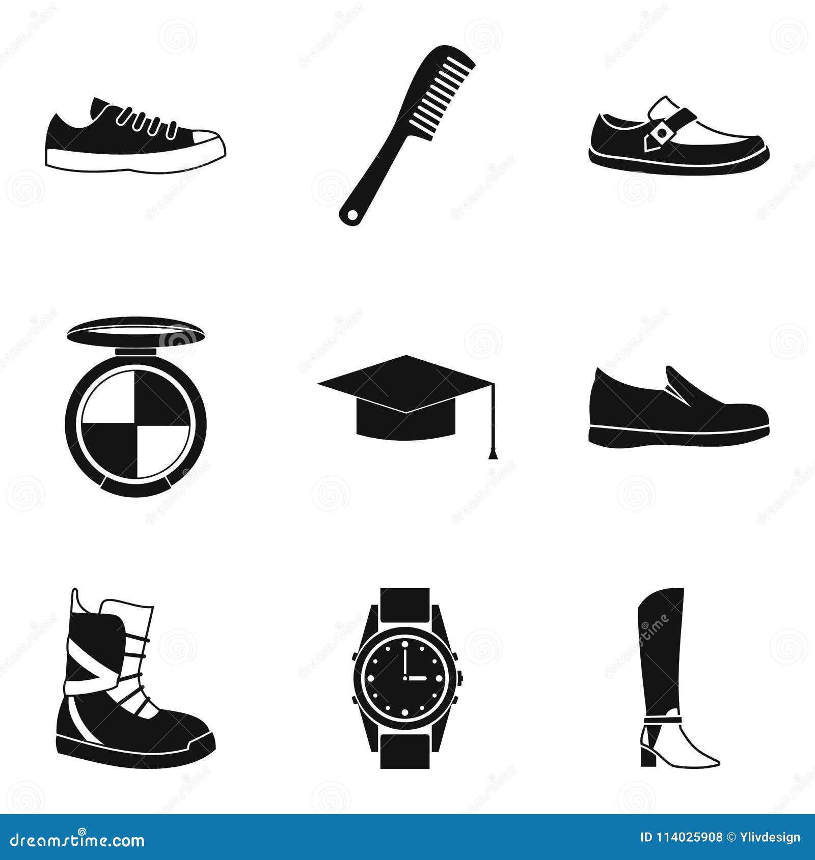 Chic Icons Set, Simple Style Stock Vector - Illustration of corset ...