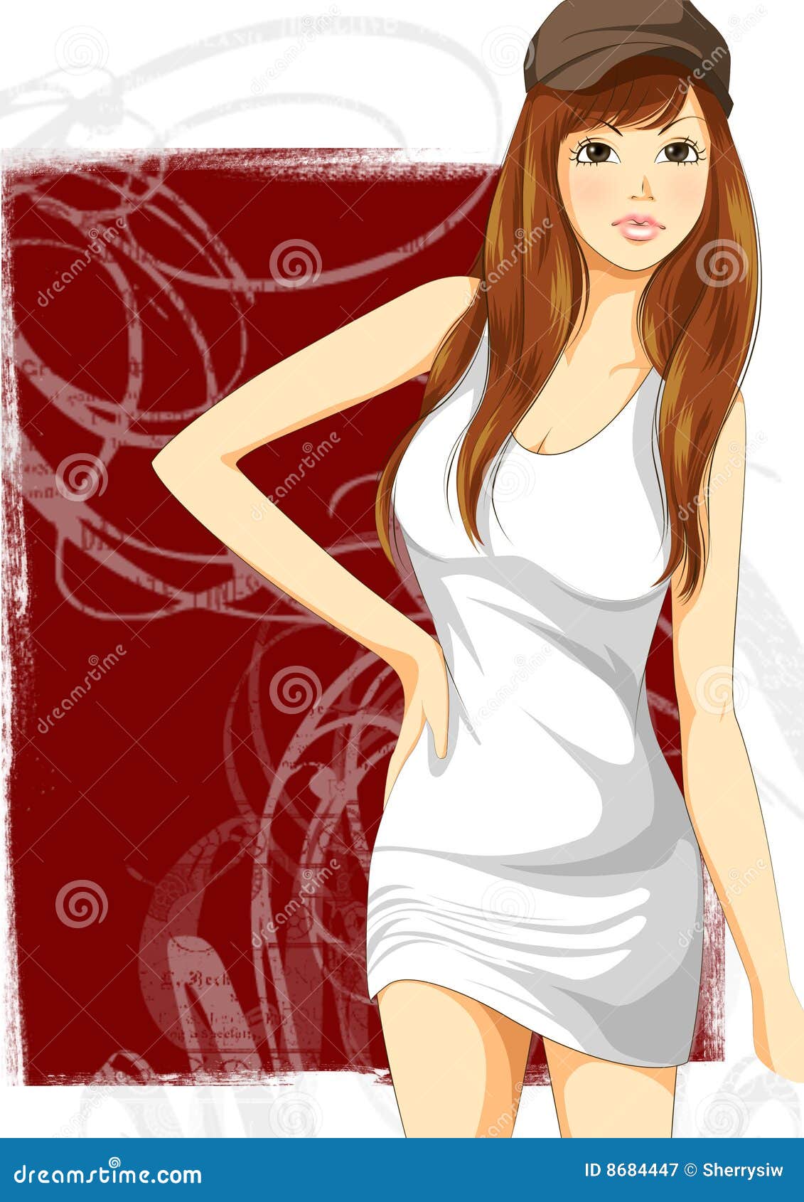Chic lady stock illustration. Illustration of stylish - 8684447