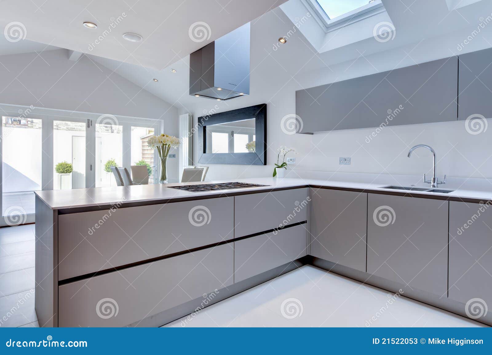 Chic modern kitchen stock image. Image of room, grill - 21522053