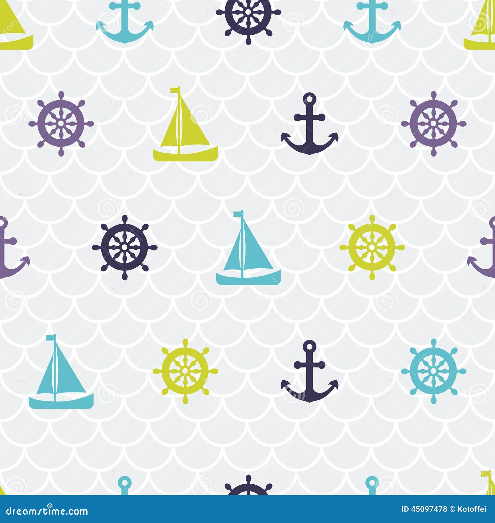 Chic Navy Seamless Pattern - Tiling. Ships, Stock Vector - Illustration ...