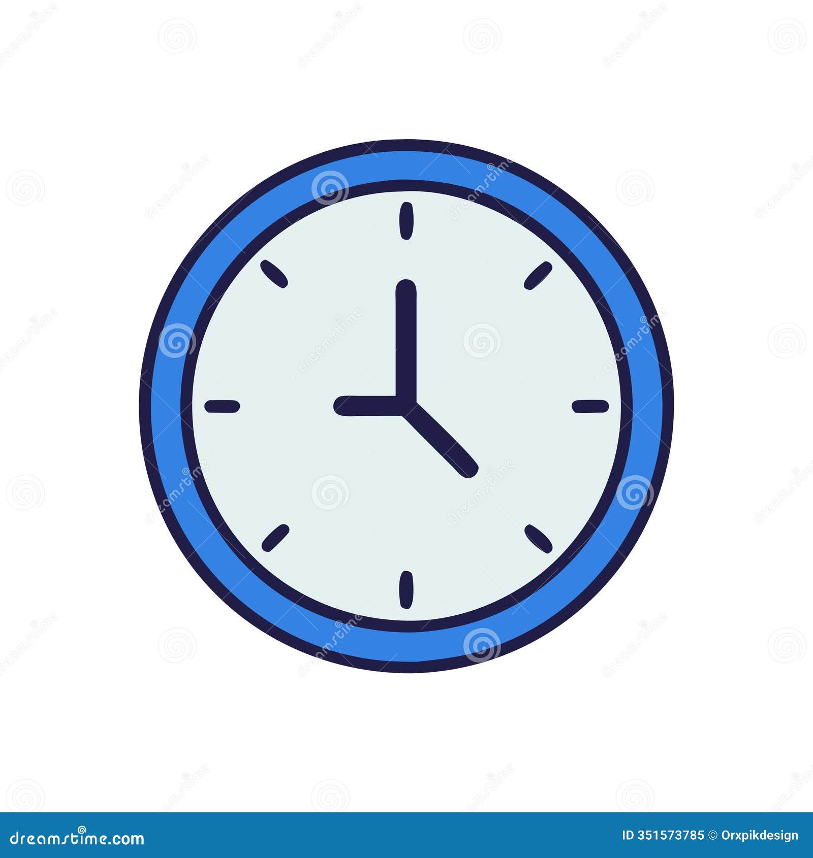 Oversized Wall Clock Icon Cartoon Vector | CartoonDealer.com #351573781