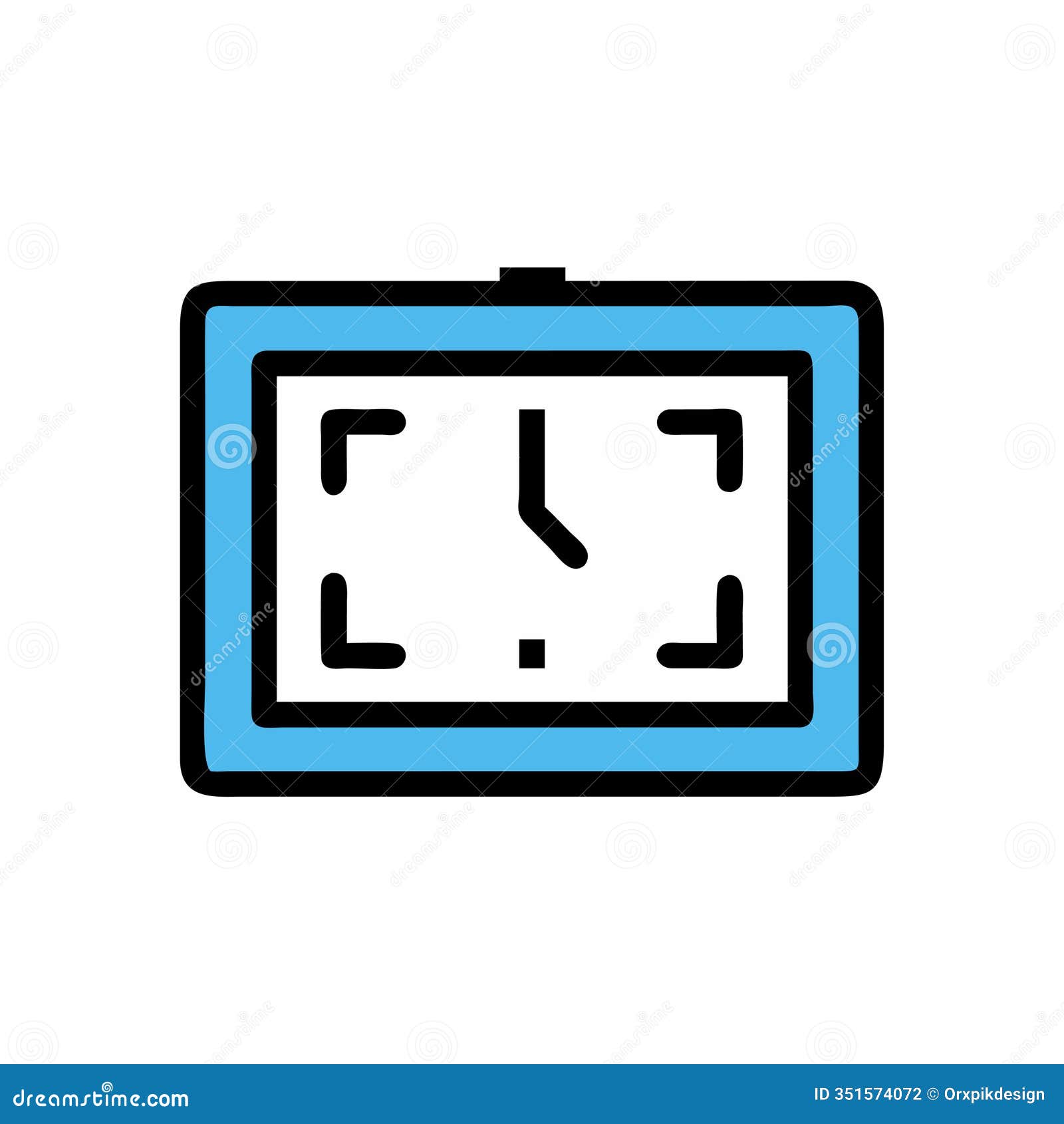 Chic Rectangular Clock Illustration Stock Illustration - Illustration ...