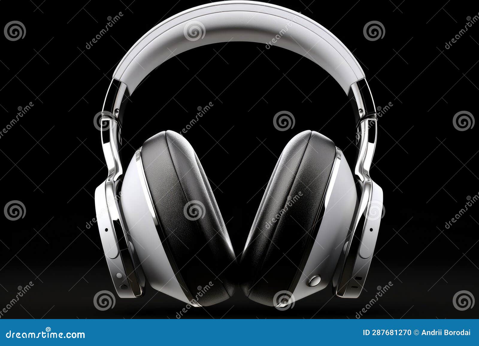 Chic Silver Wireless Headphone Model. Stock Illustration - Illustration ...