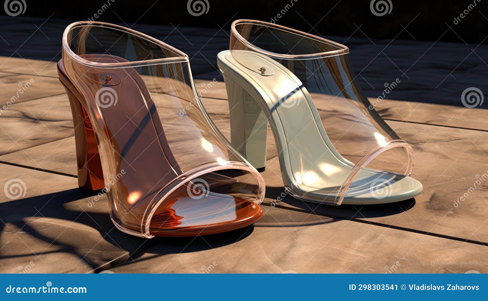 Chic and Trendy PVC Mule Sandals with an Open Toe and High Heel Stock ...