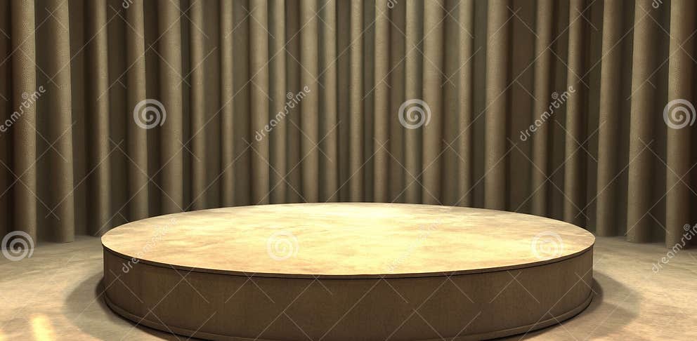 A Chic Two-tier Display Platform with a Draped Fabric Backdrop ...