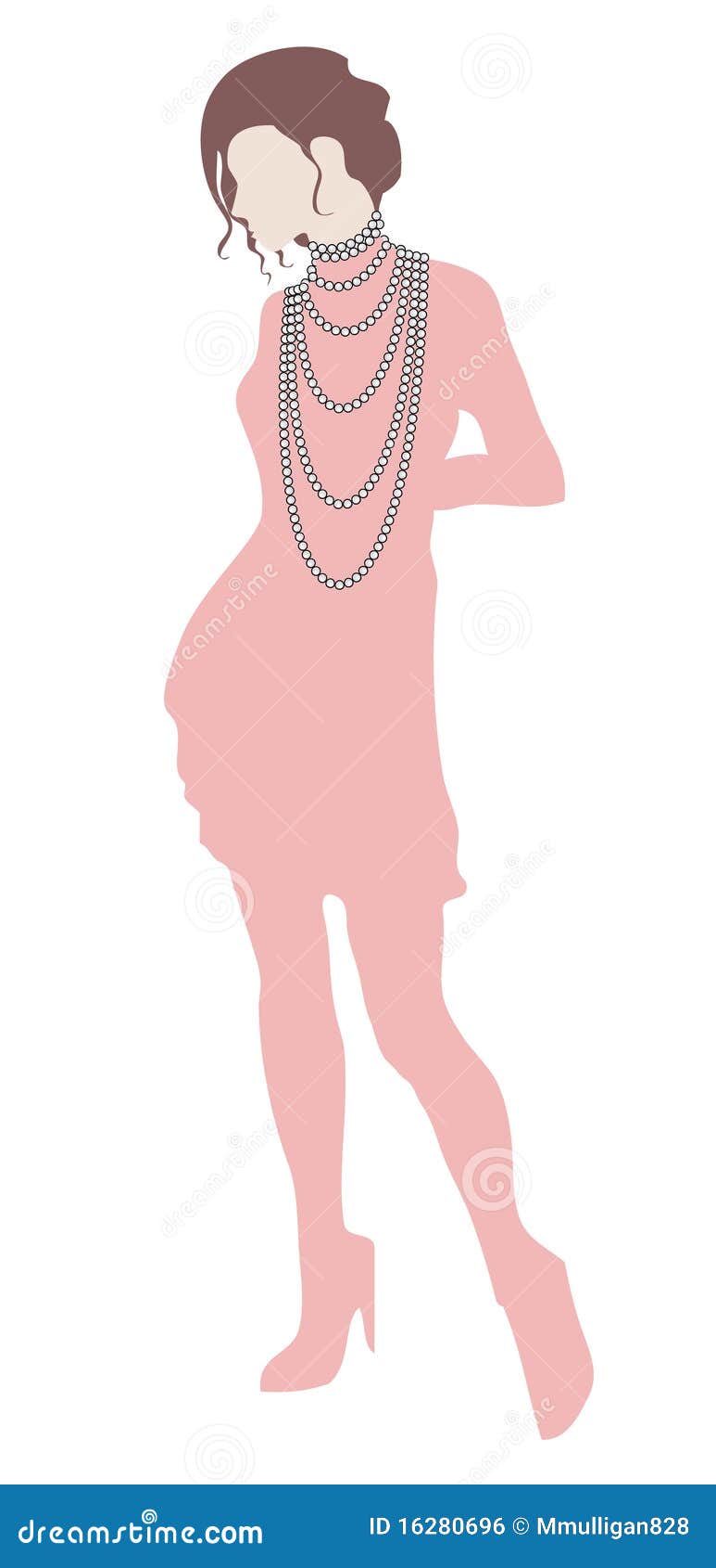 Chic Woman Posing stock vector. Illustration of bead - 16280696