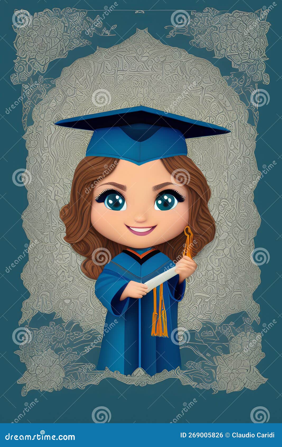 Chica Graduada. Inteligencia Artificial Generativa Foto editorial ...