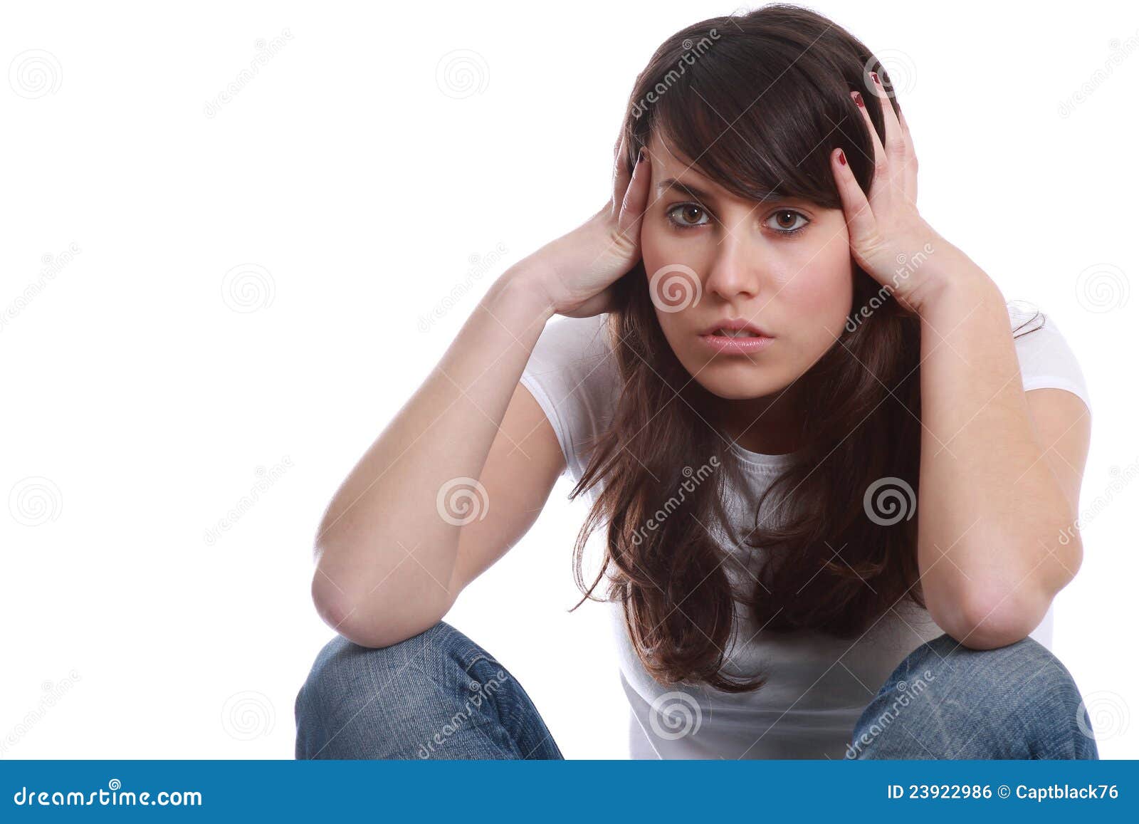 Chica Joven Con La Expresión Desesperada Foto de archivo - Imagen de ...