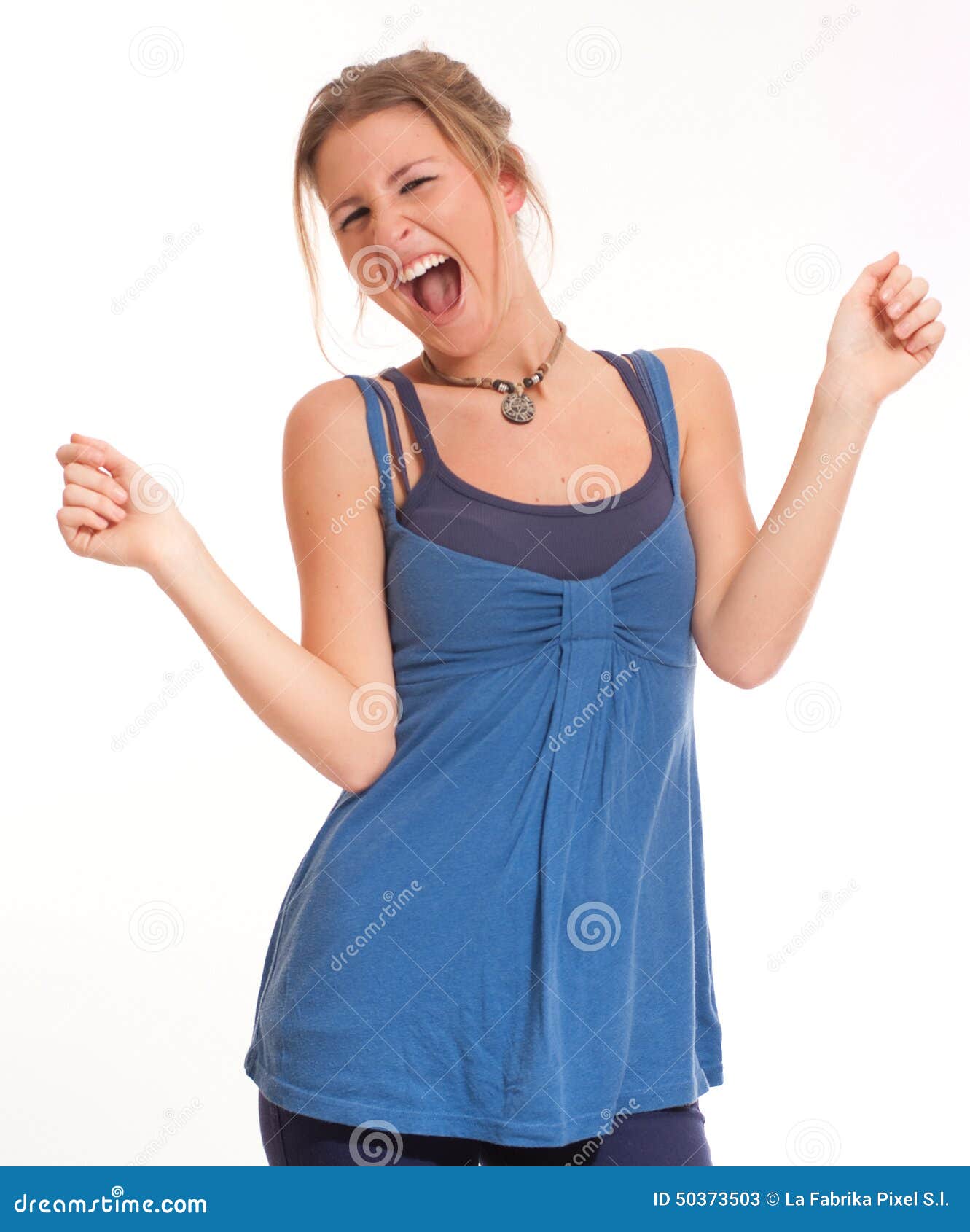 Chica joven entusiasta imagen de archivo. Imagen de sonriente - 50373503