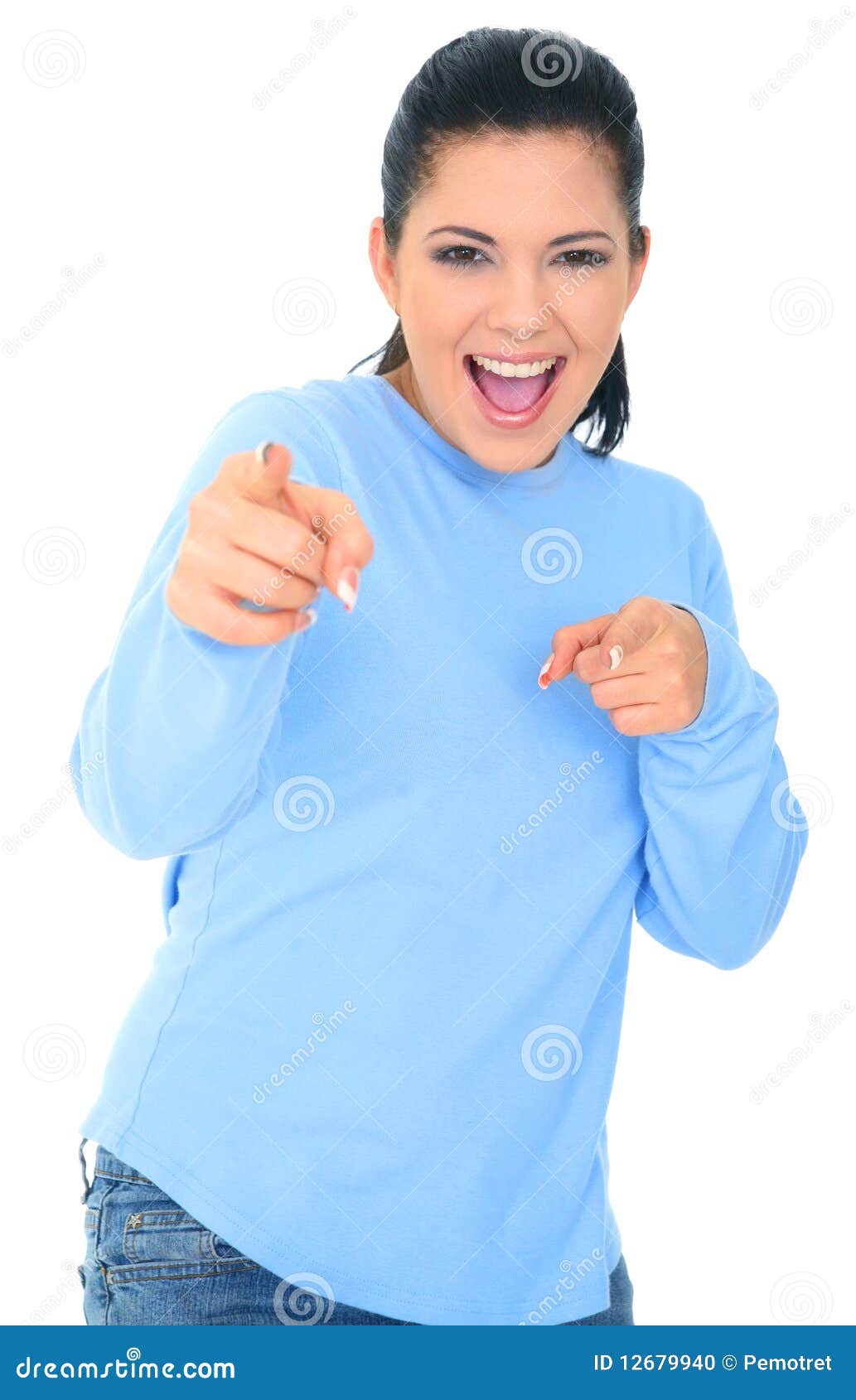 Chica joven muy feliz foto de archivo. Imagen de morena - 12679940