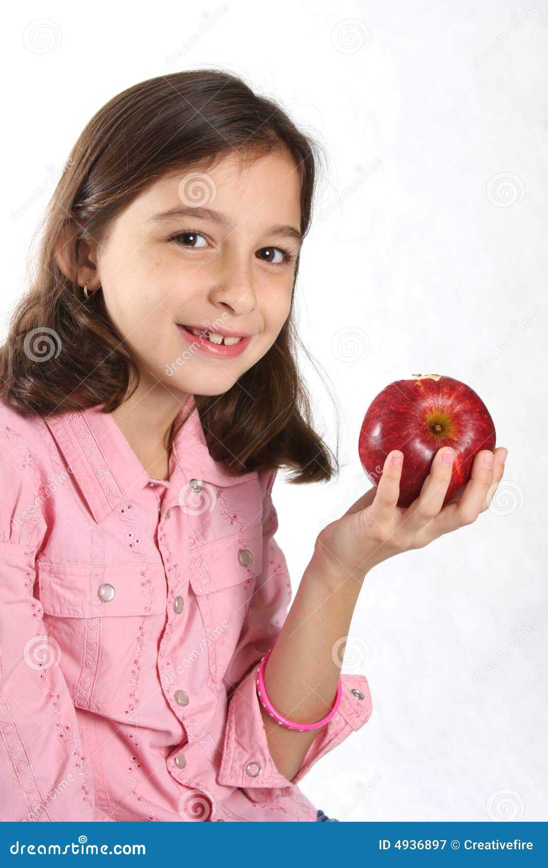 Chica Joven/niño Con Apple Rojo Imagen de archivo - Imagen de persona ...