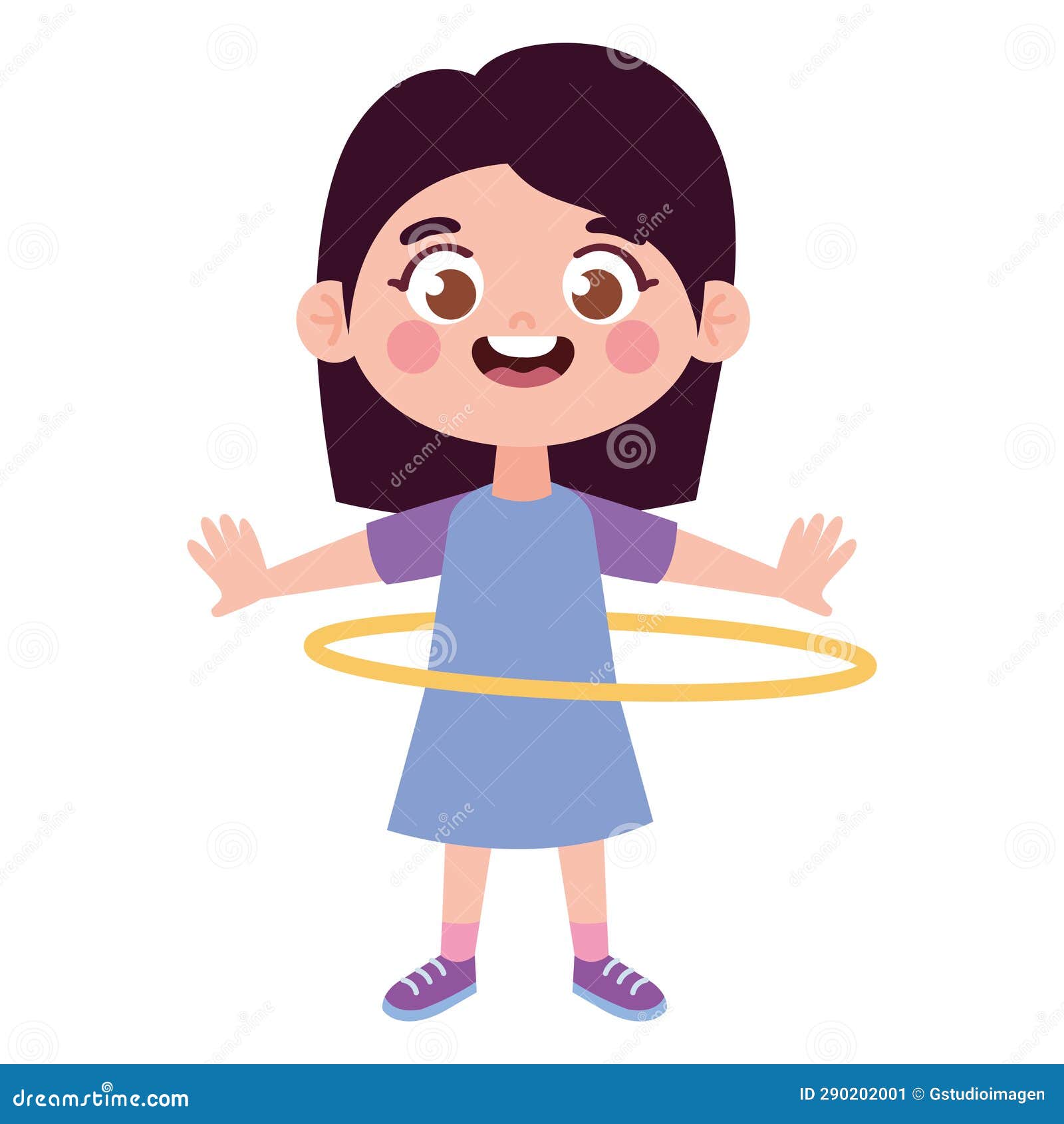 Chica y ula ilustración del vector. Ilustración de poco - 290202001