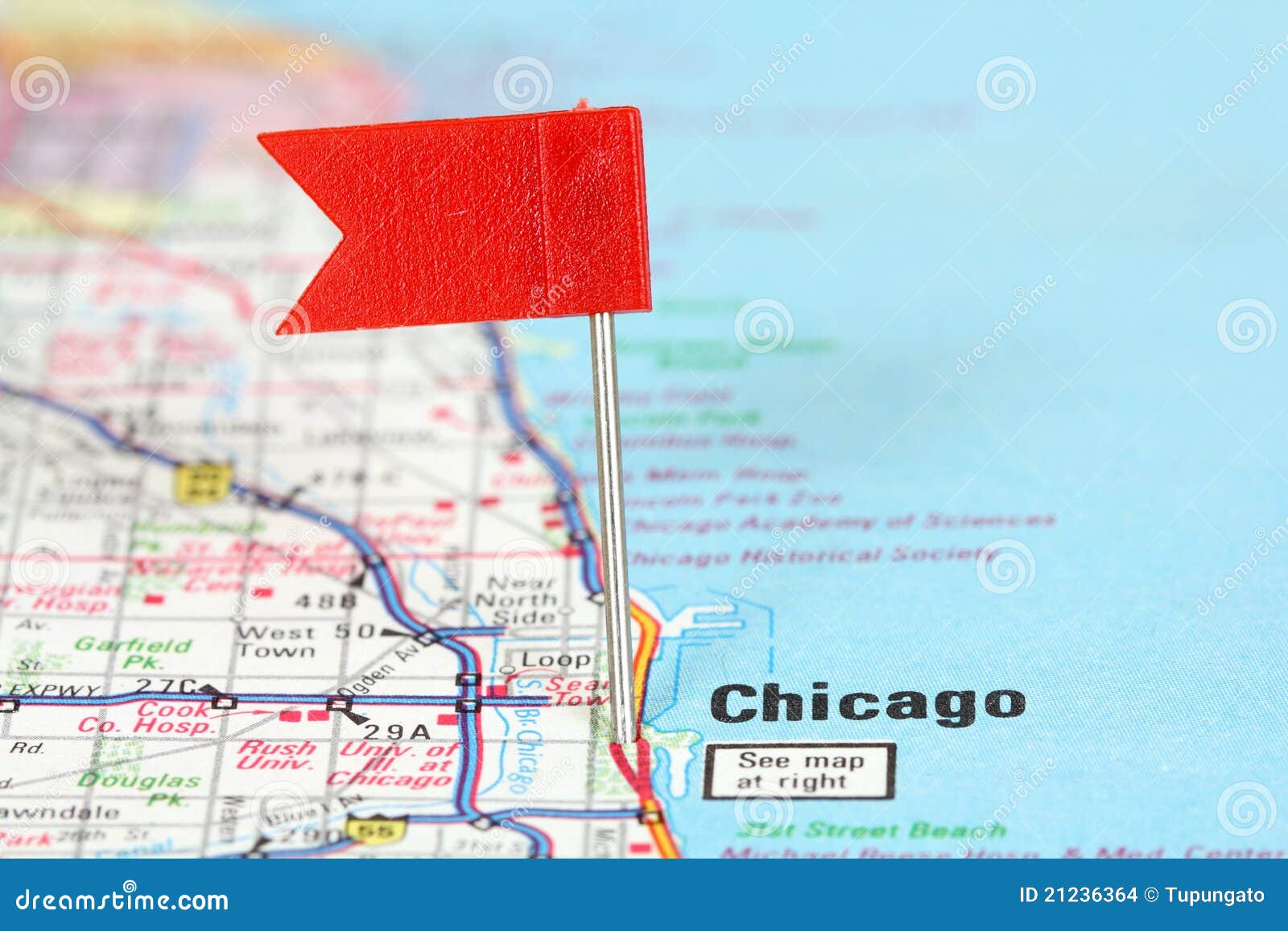 Chicago stock photo. Image of illinois, push, geography - 21236364