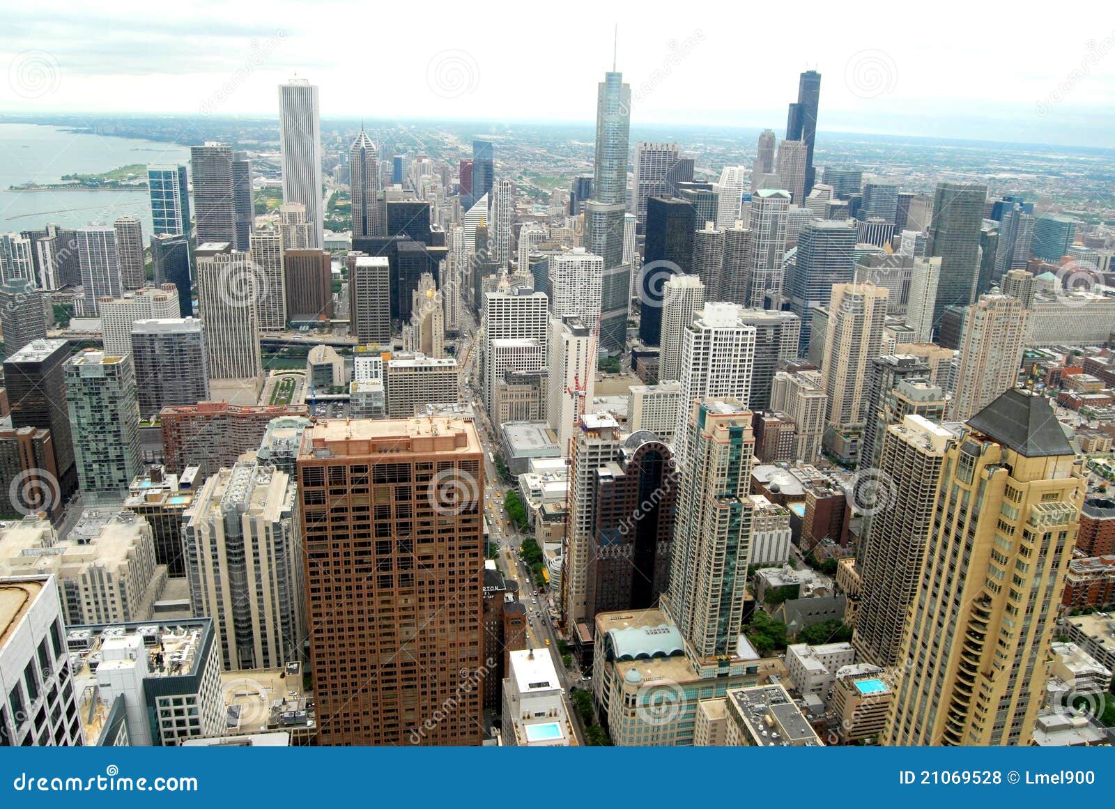 Chicago Aerial View stock photo. Image of financial, building - 21069528