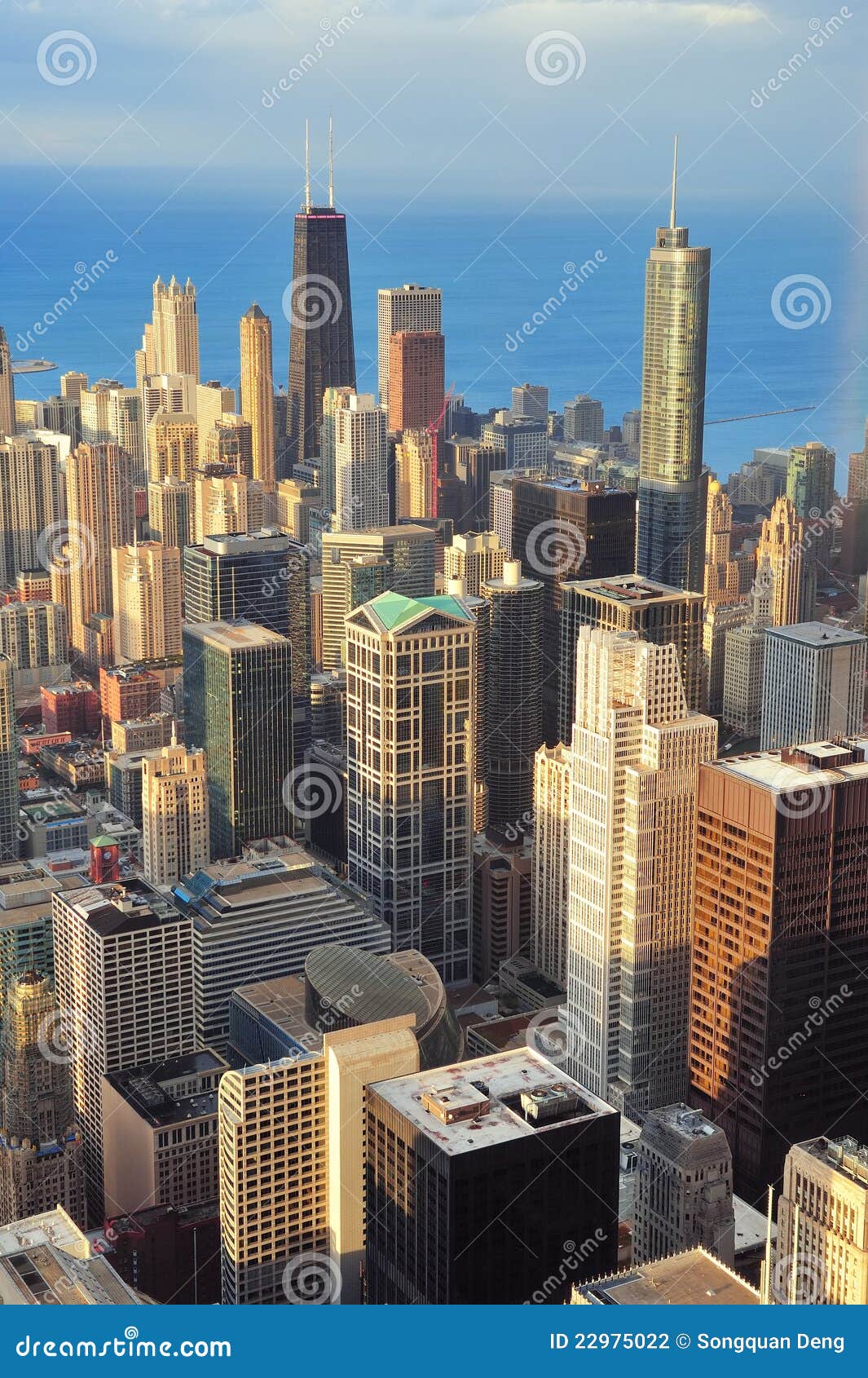 Chicago aerial view stock photo. Image of aerial, skyscrapers - 22975022
