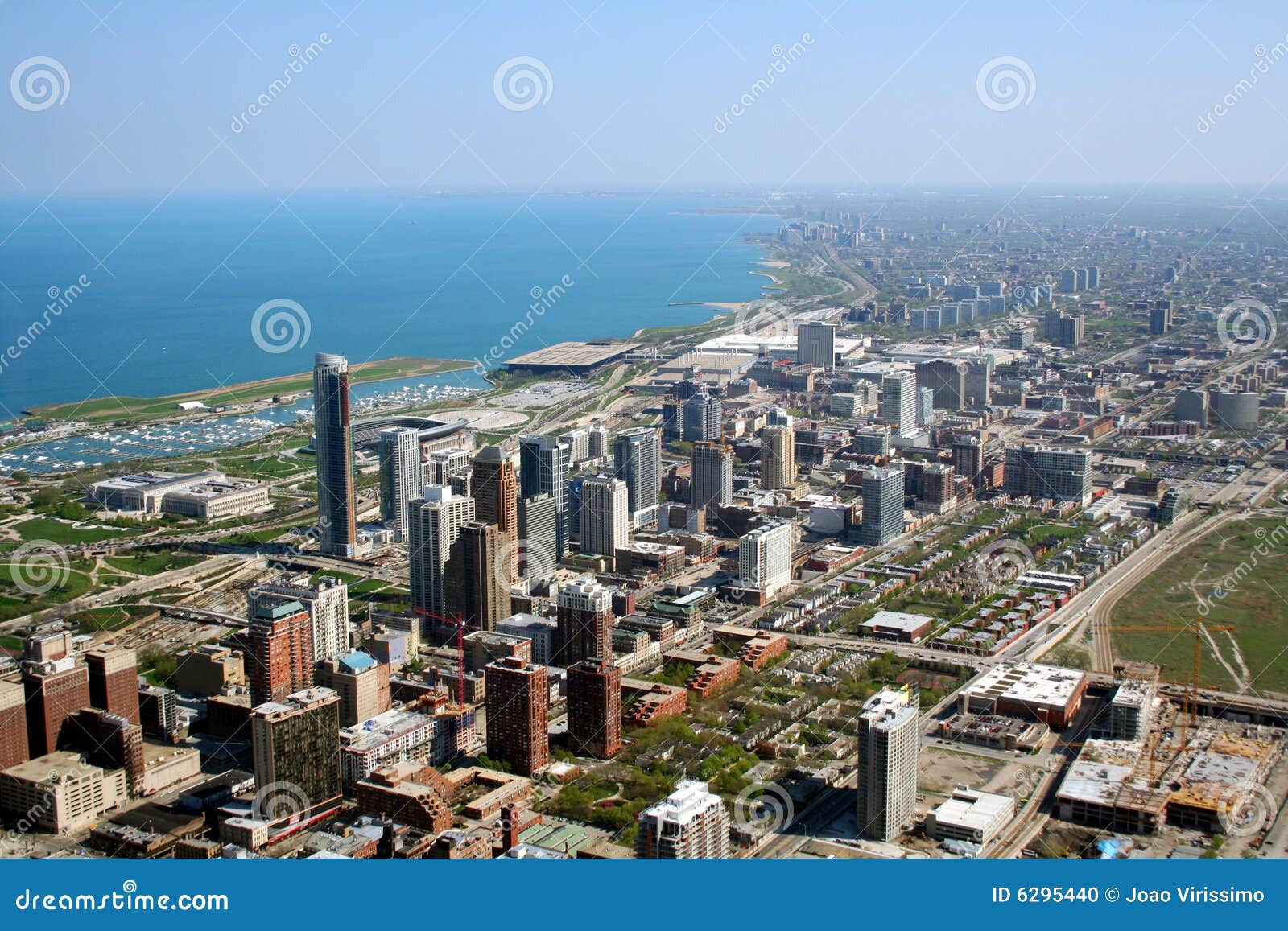 Chicago aerial view stock photo. Image of michigan, city - 6295440
