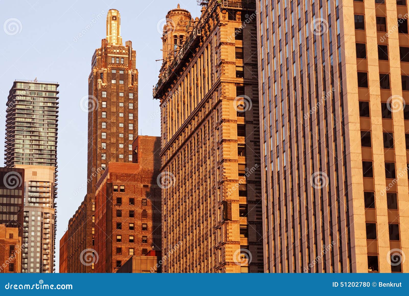 Chicago Architecture at Sunset Stock Photo - Image of illinois ...