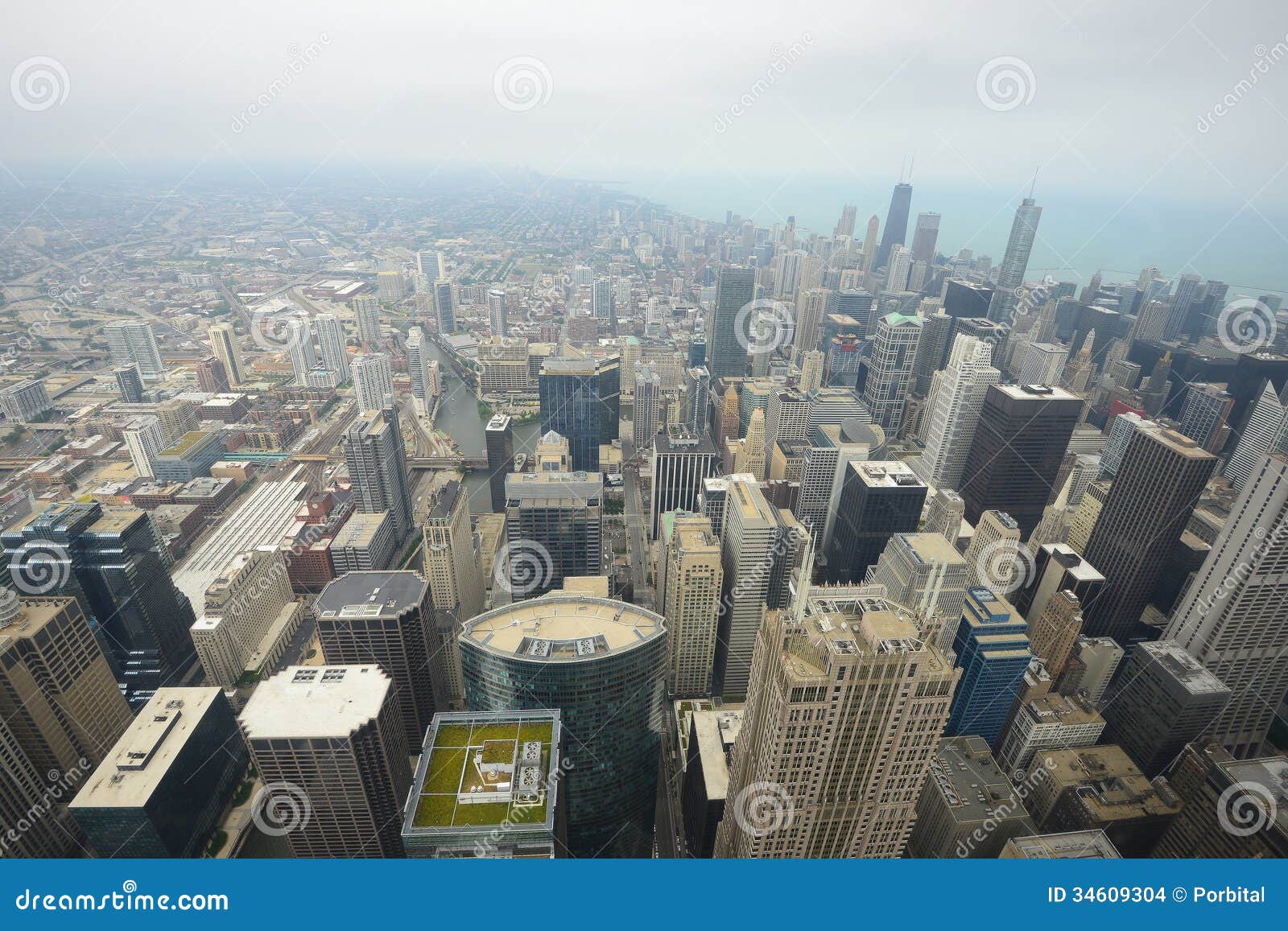 Chicago building stock photo. Image of tall, dense, michigan - 34609304