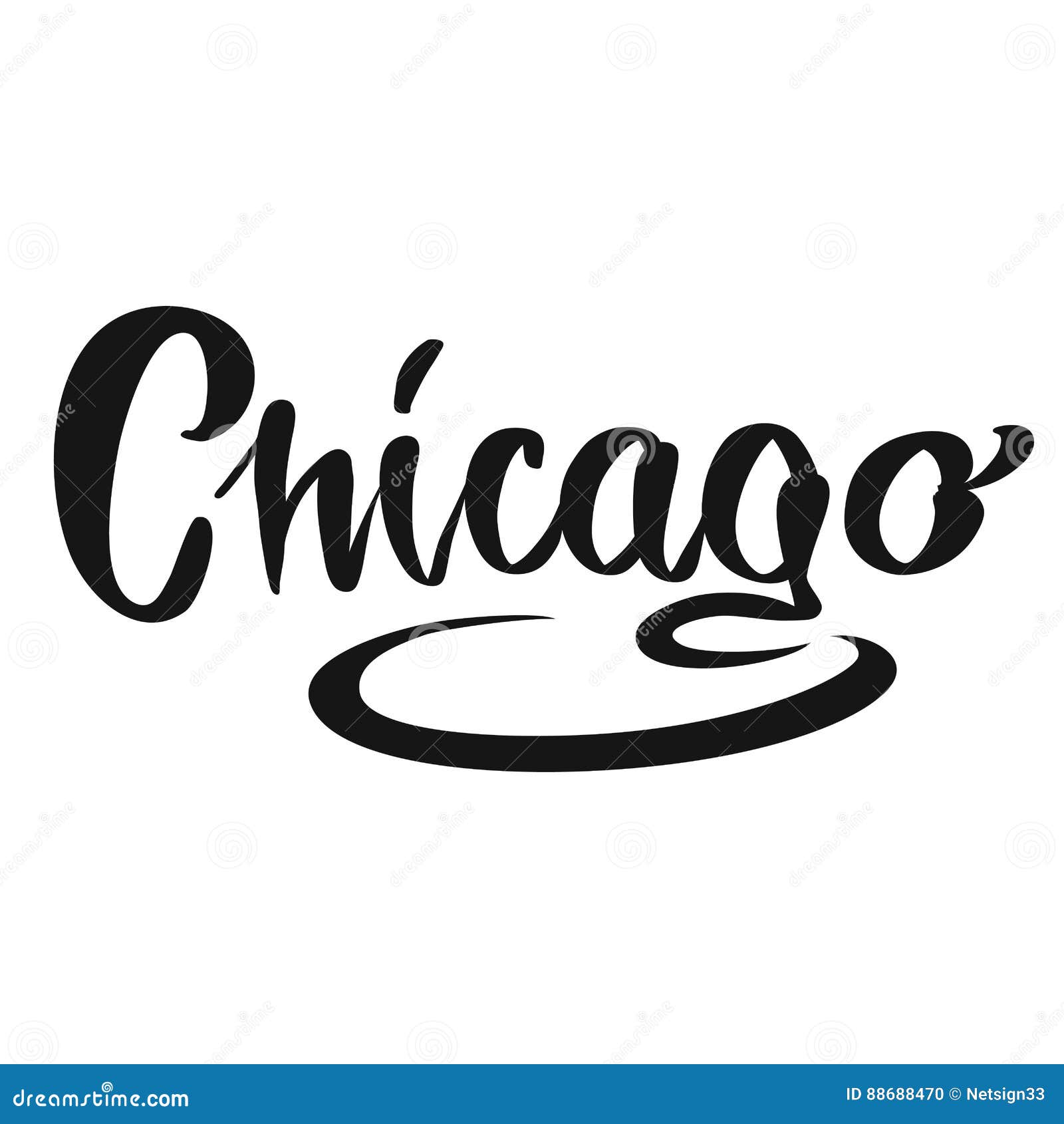 Chicago Calligraphic Lettering Stock Vector - Illustration of hand ...