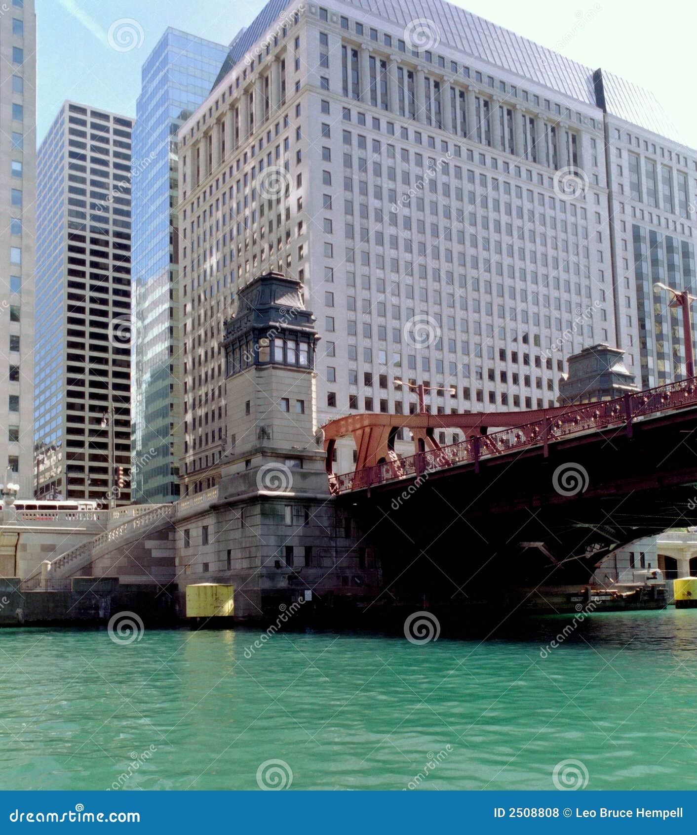 Chicago Canal Lift Bridge Illinois USA Stock Photo - Image of lift ...