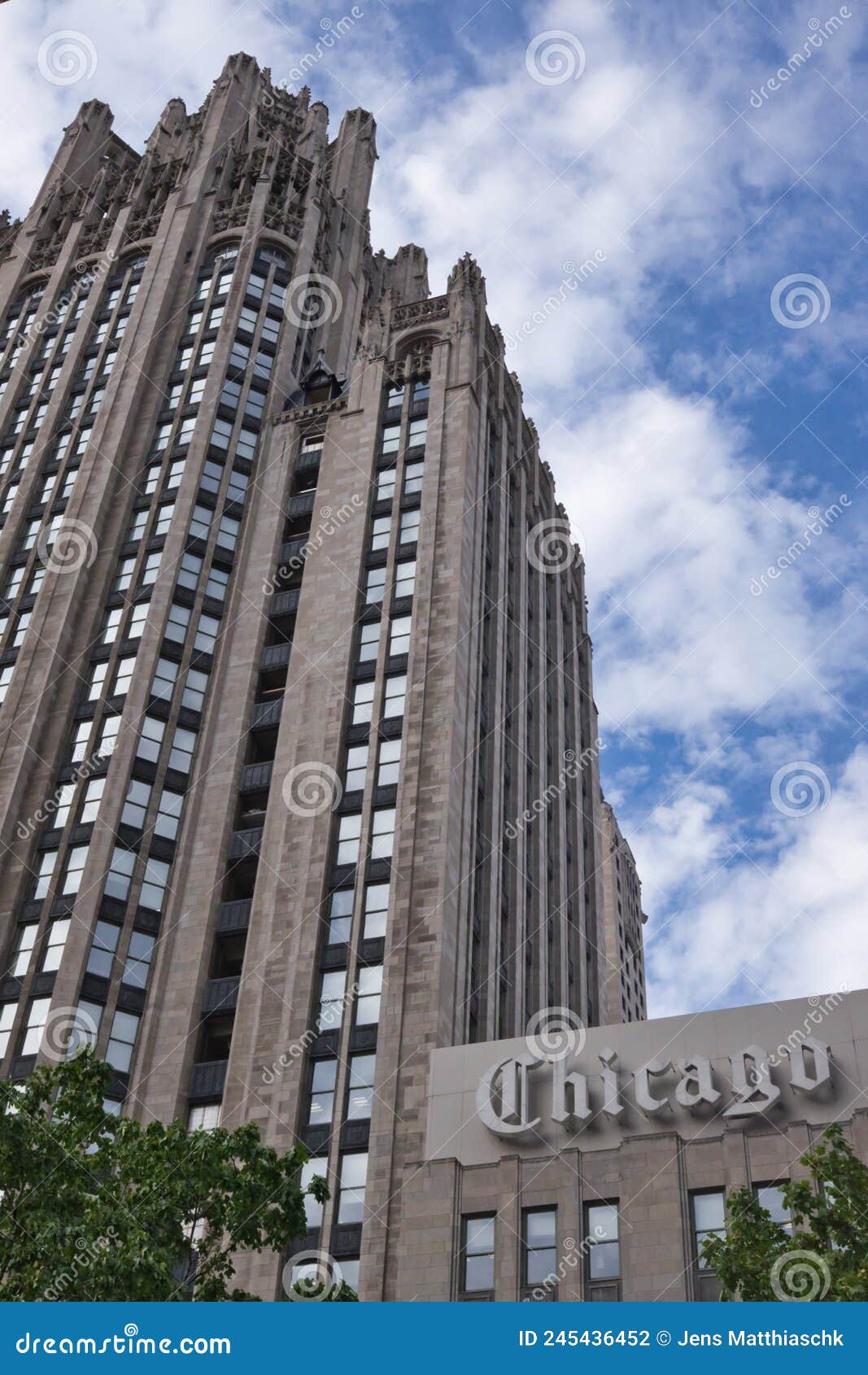 CHICAGO - CIRCA SEPTEMBER, 2017: Tribune Tower with Chicago Letters ...