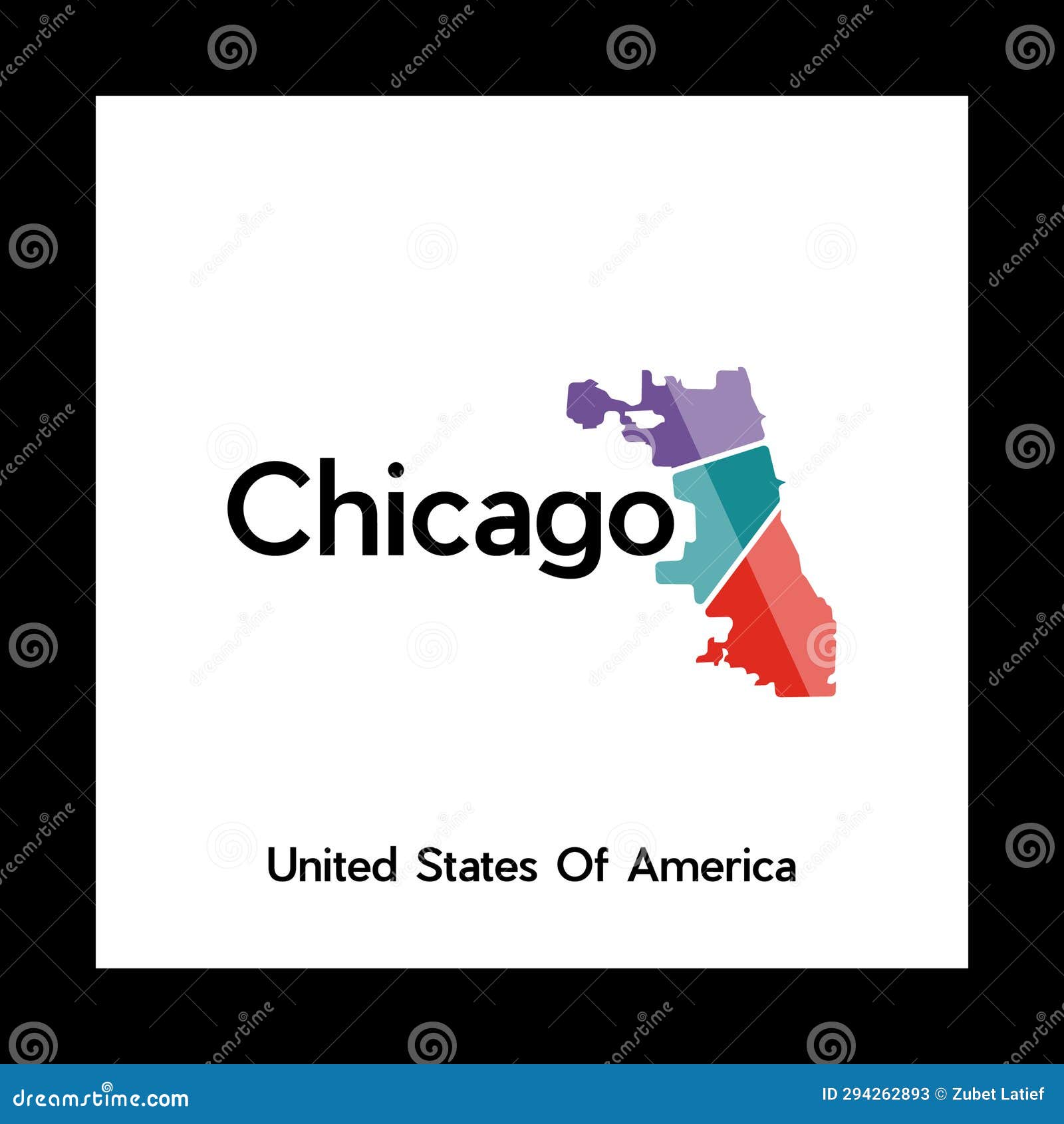 Chicago City Map Colorful Creative Logo Stock Vector - Illustration of ...