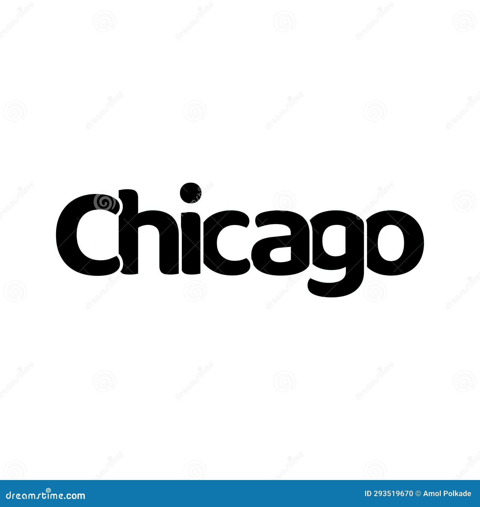 Chicago City Name Typography Vector Icon Stock Vector - Illustration of ...
